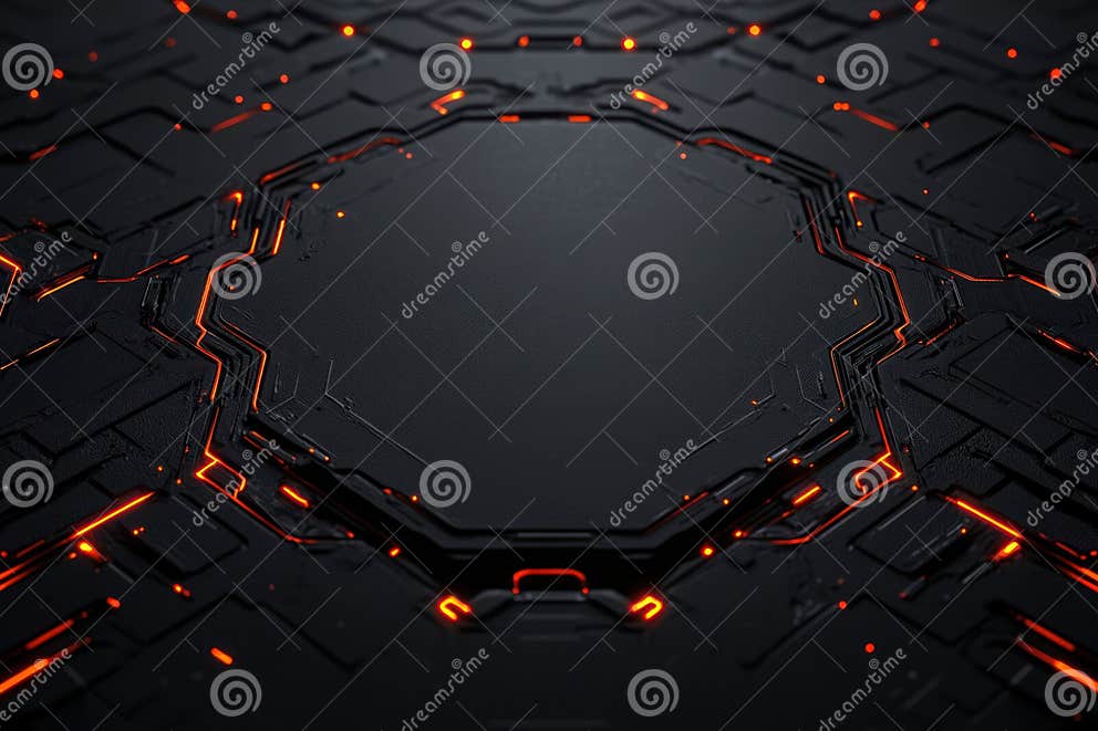 Abstract Wireframe Technology Background with Gray Border Stock ...