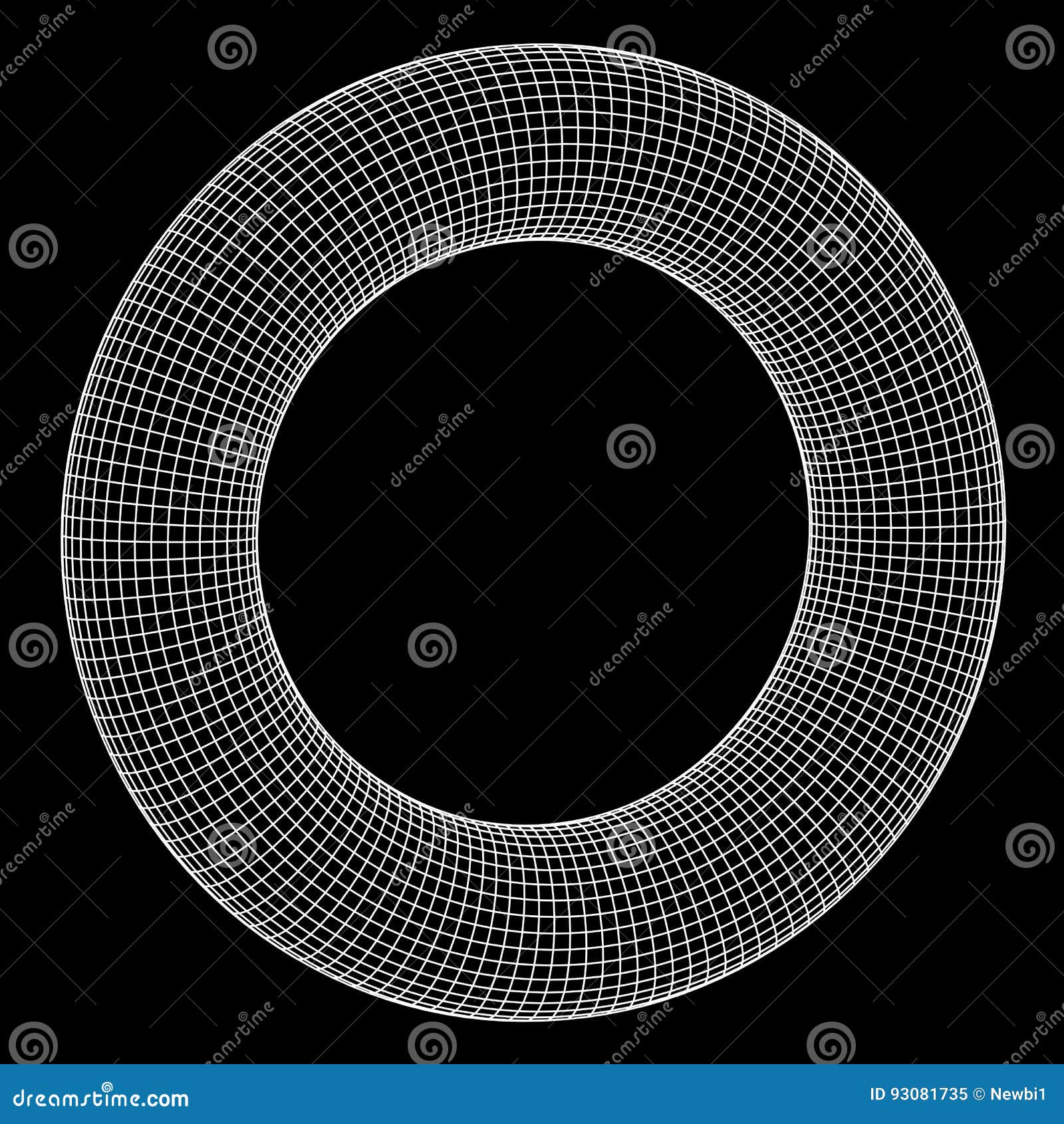 Abstract wireframe torus stock vector. Illustration of bright - 93081735