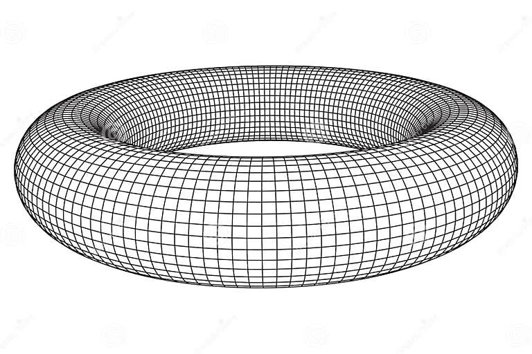 Abstract wireframe torus stock vector. Illustration of effect - 93520355