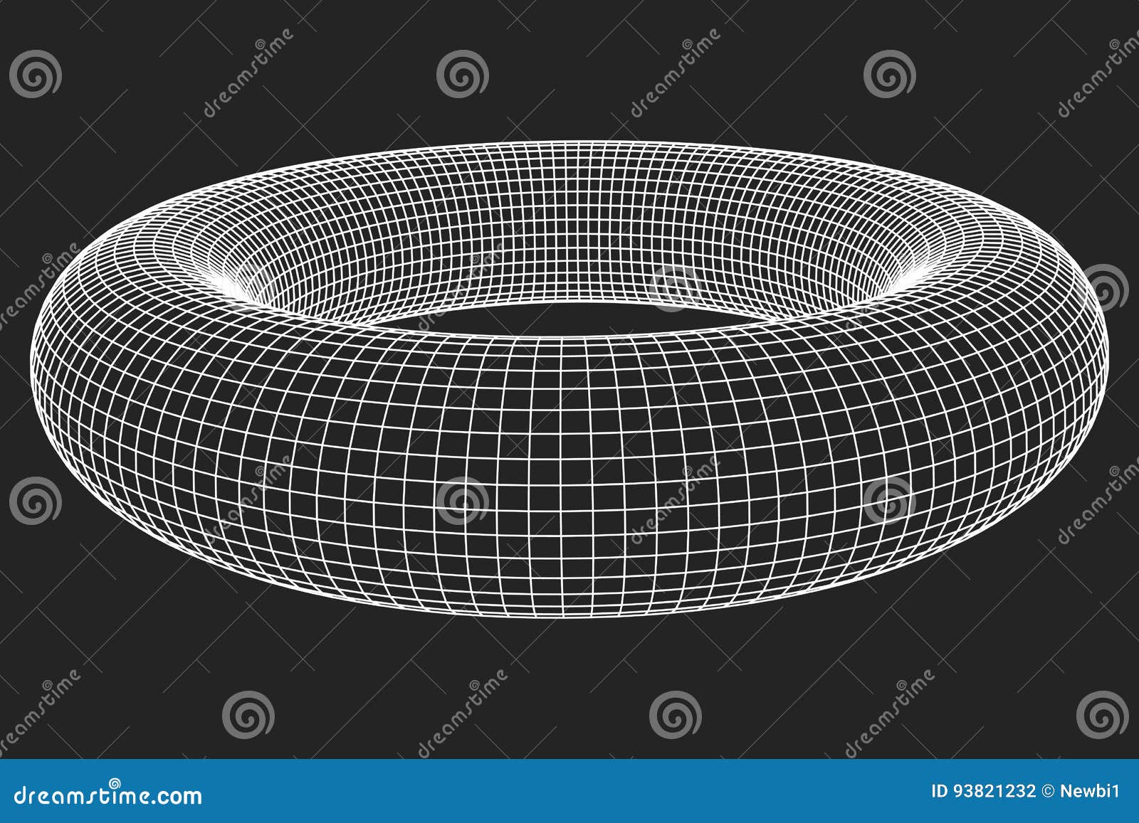 Abstract wireframe torus stock vector. Illustration of network - 93821232