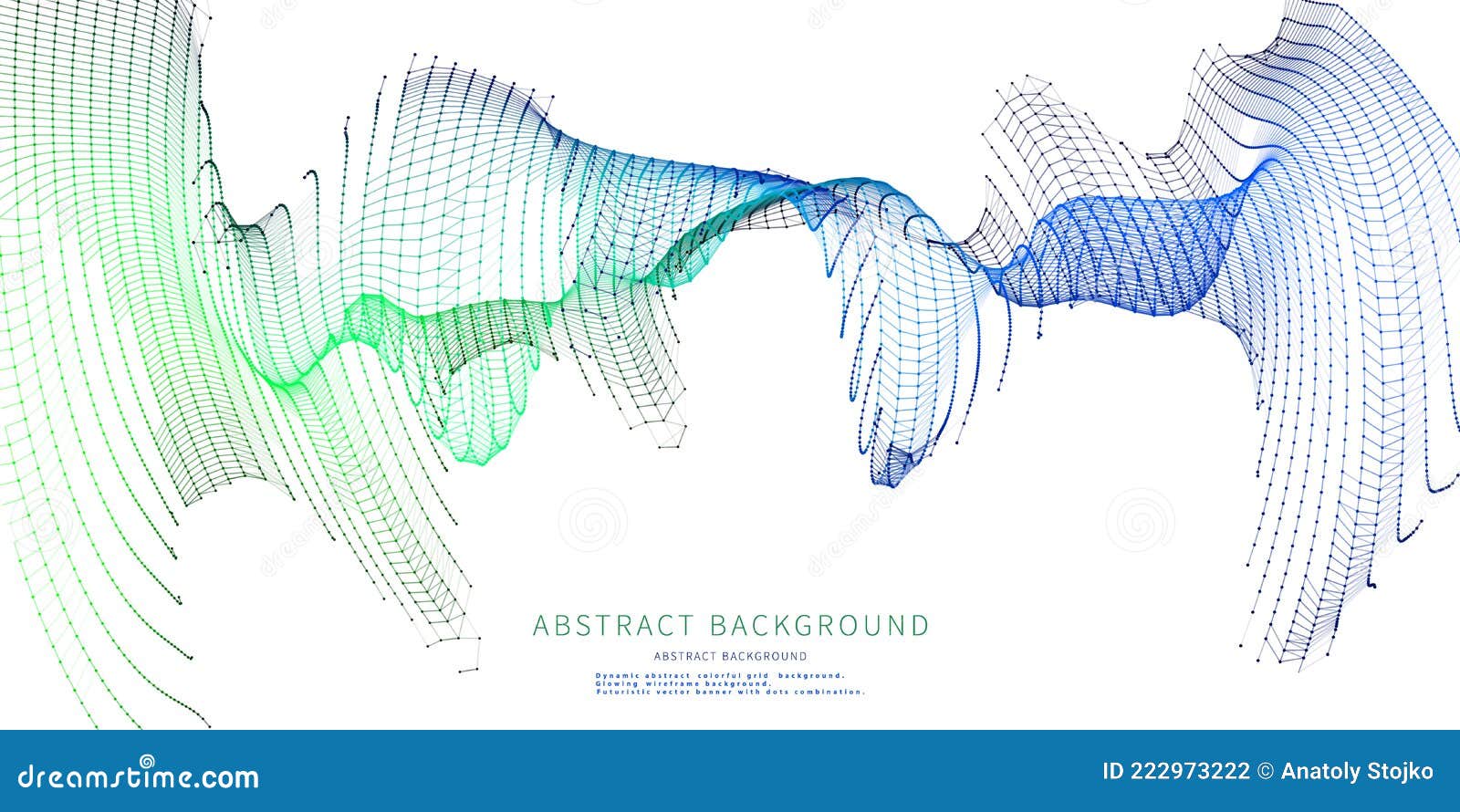 Abstract Wireframe Wavy Grid on Color White Background. Futuristic ...