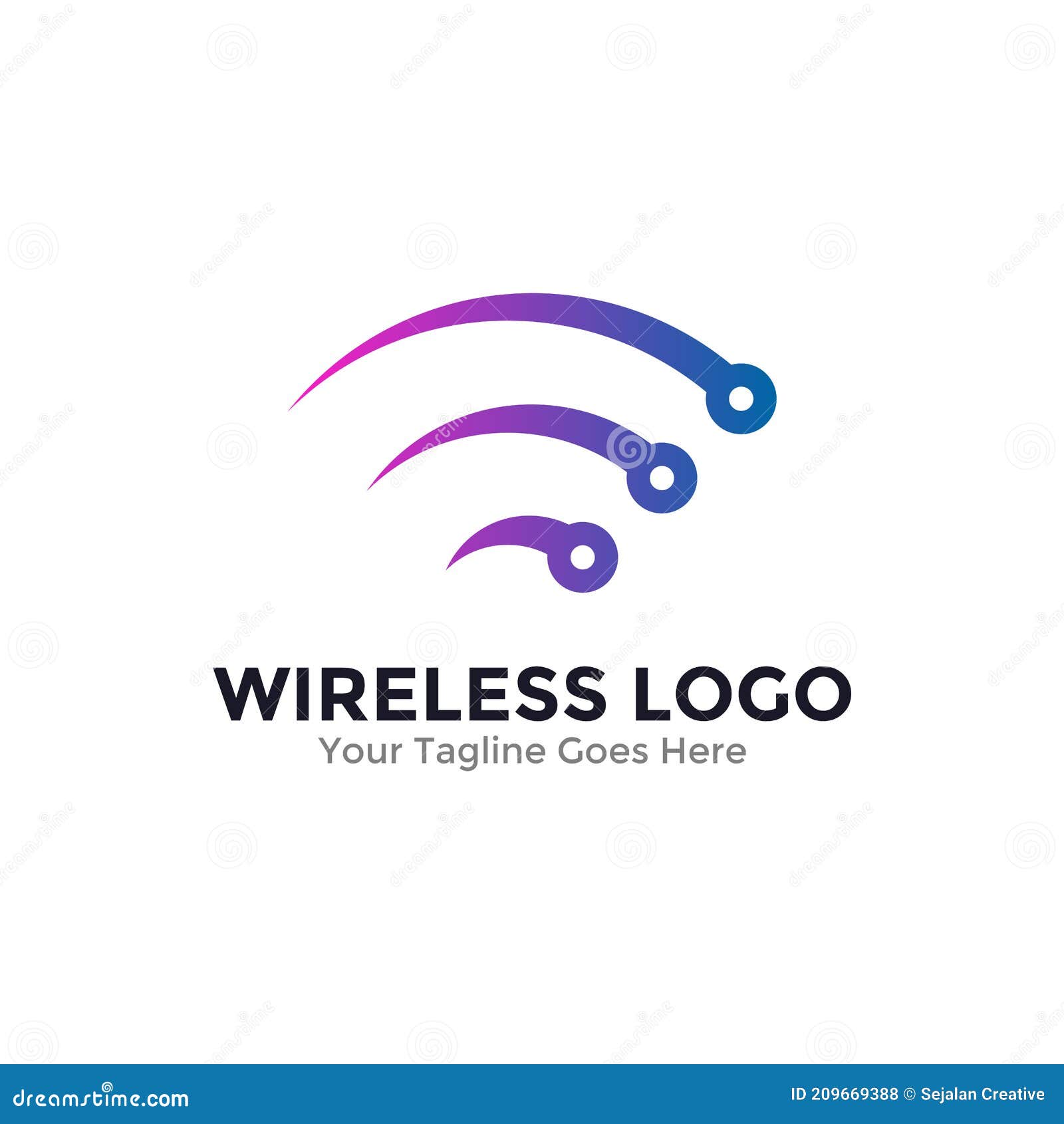 Abstract Wireless Technology Logo Template Design Stock Vector ...