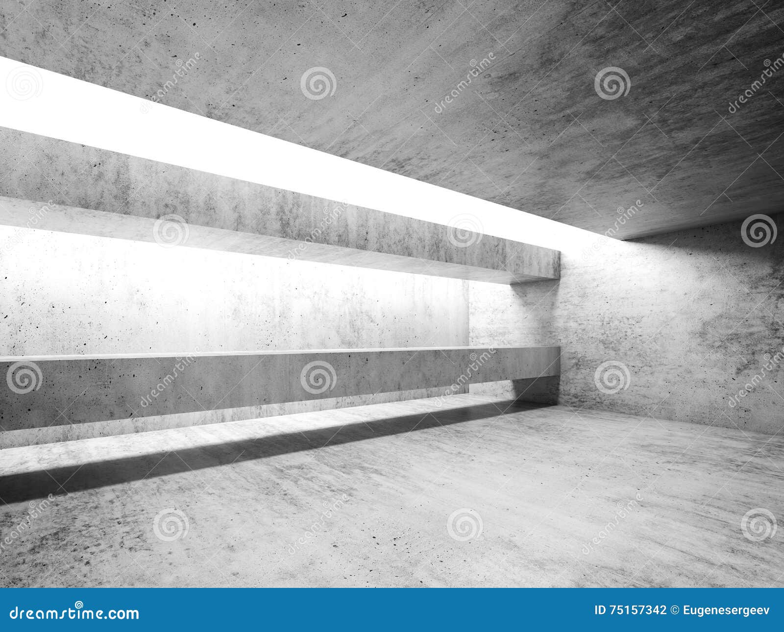 Abstract Wit Concreet Ruimtebinnenland Front View Stock Illustratie ...