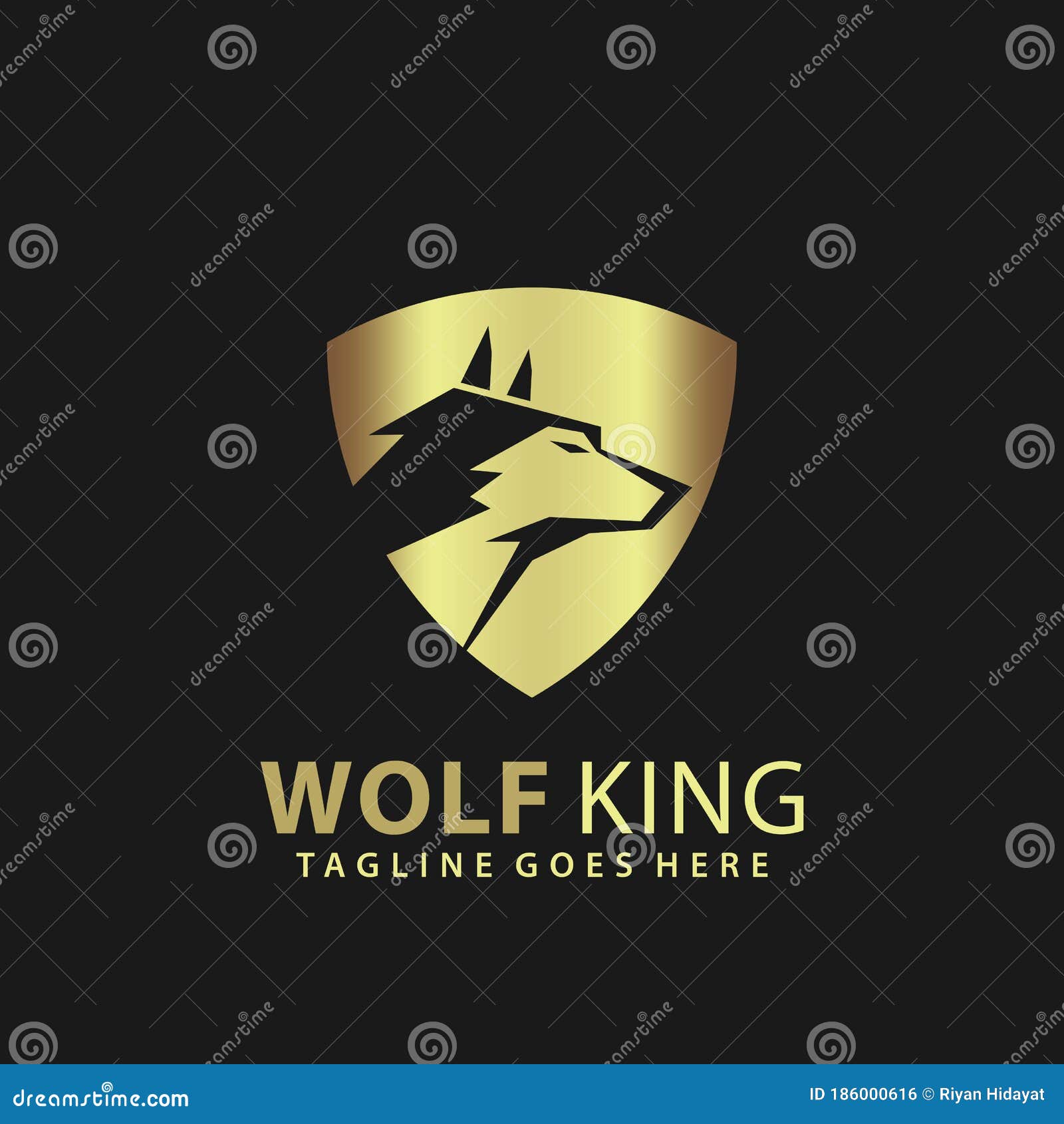 Wolf King With Crown Among Heraldic Rose Flowers Black And White Vector ...