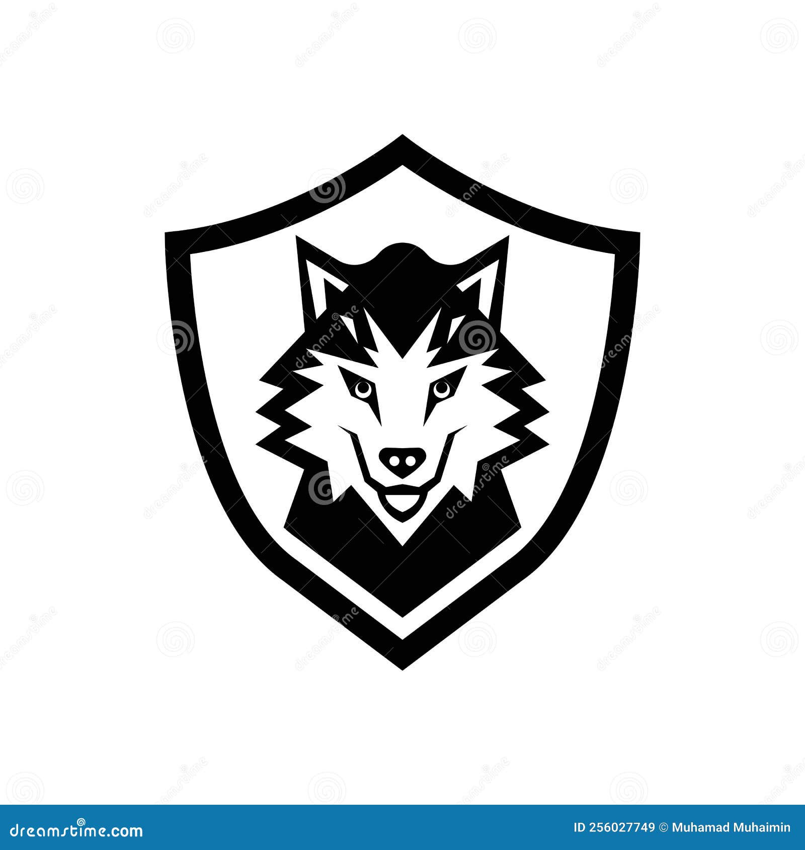 Abstract Wolf Shield Icon Logo Stock Vector - Illustration of black ...