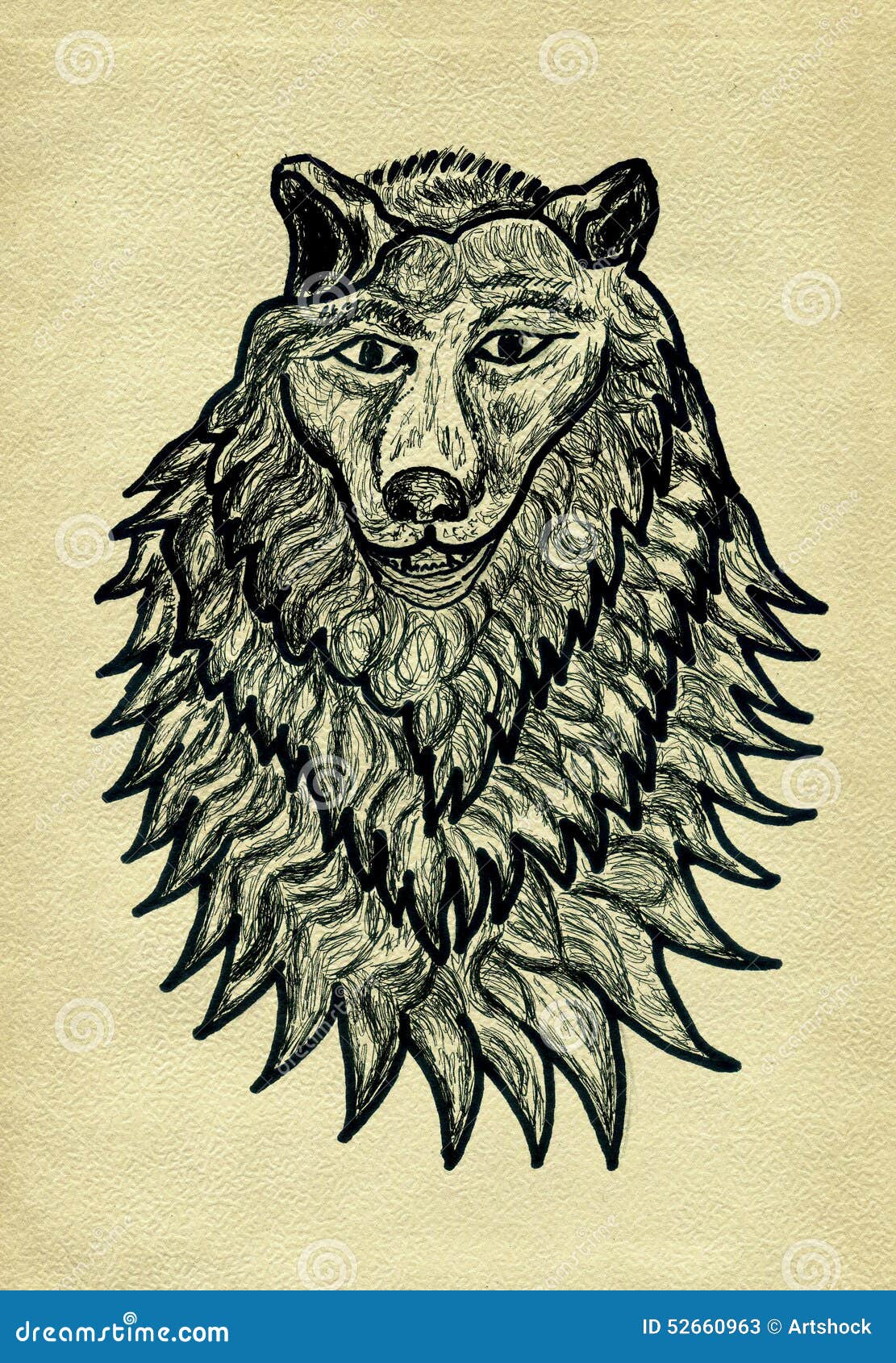 Abstract Wolf Sketch stock illustration. Illustration of pupils - 52660963