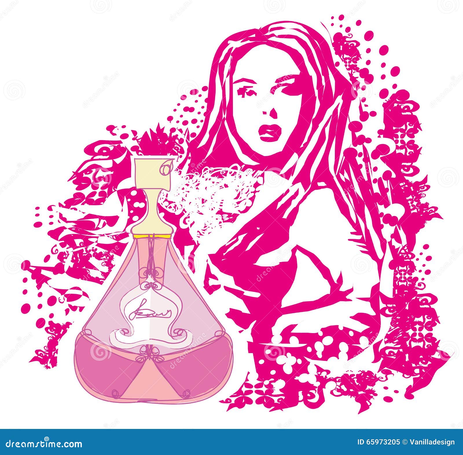 Abstract Woman and Bottle of Perfume Stock Vector - Illustration of ...