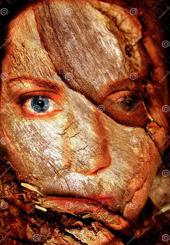 Abstract Woman Cracked Face Stock Illustration - Illustration of eyes ...