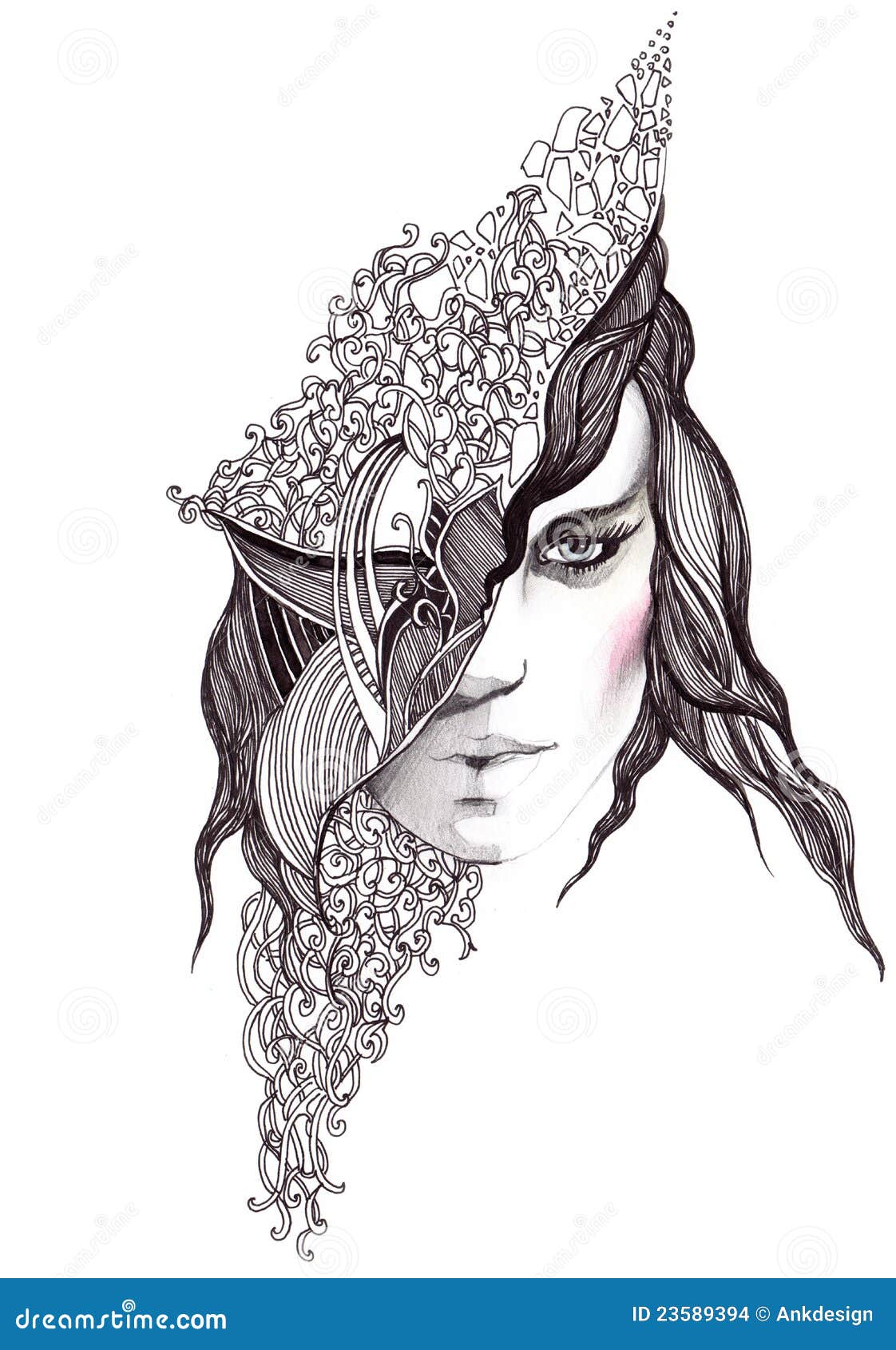 Abstract woman face stock illustration. Illustration of femininity ...