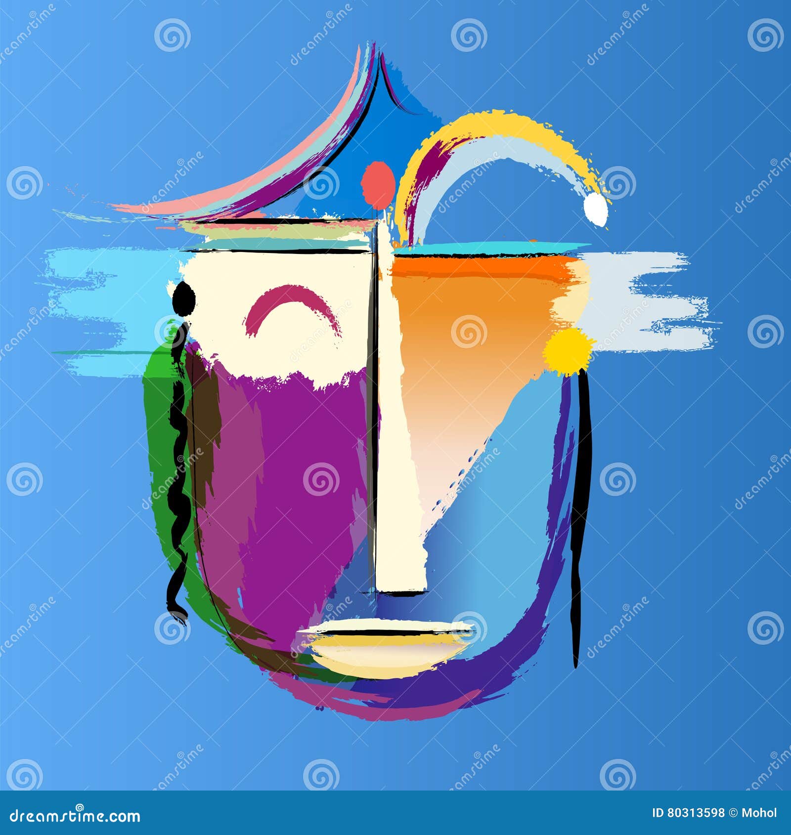 Abstract woman face stock vector. Illustration of pattern - 80313598
