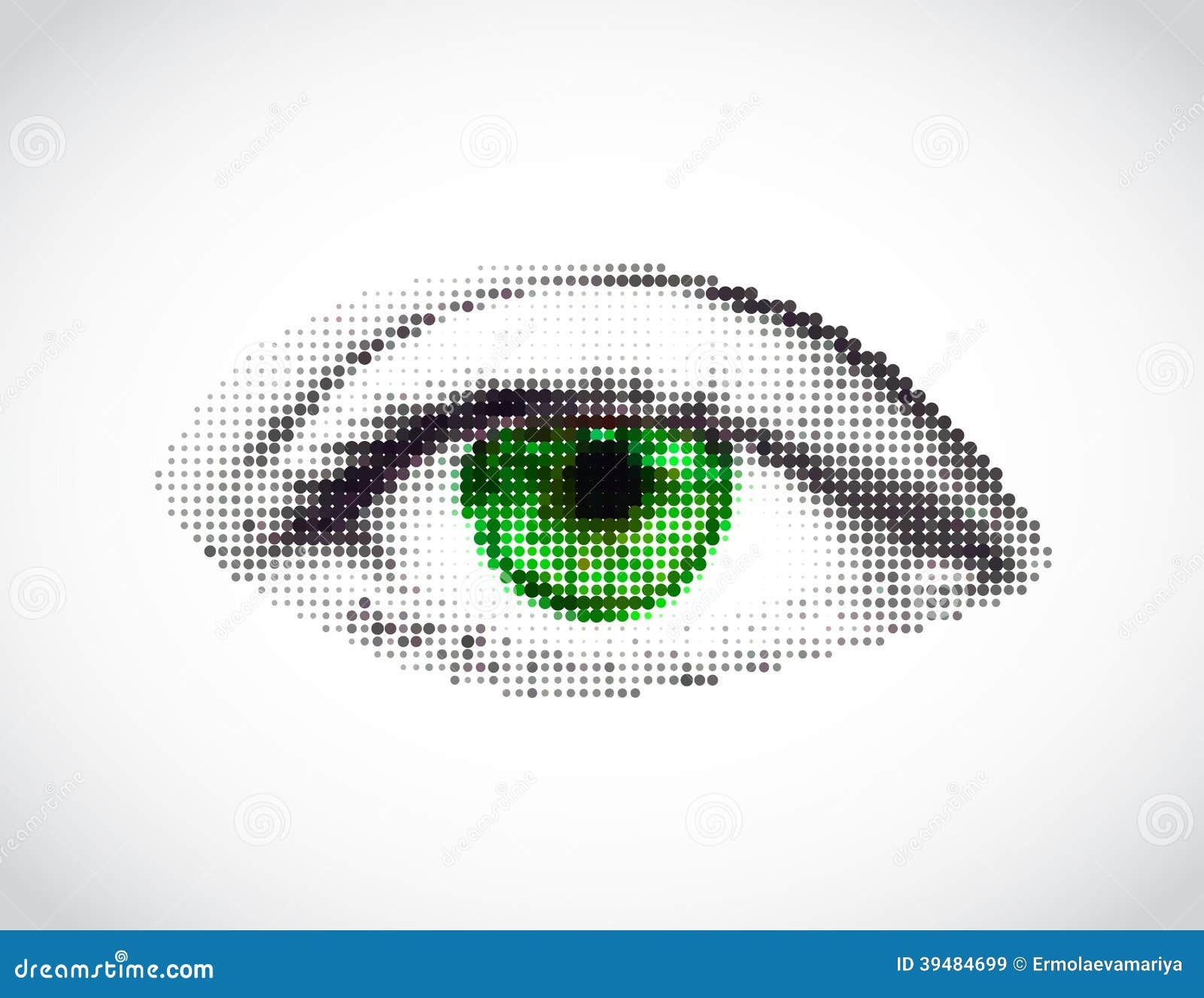 Abstract Woman Green Eye Made from Dots. Vector Stock Vector ...