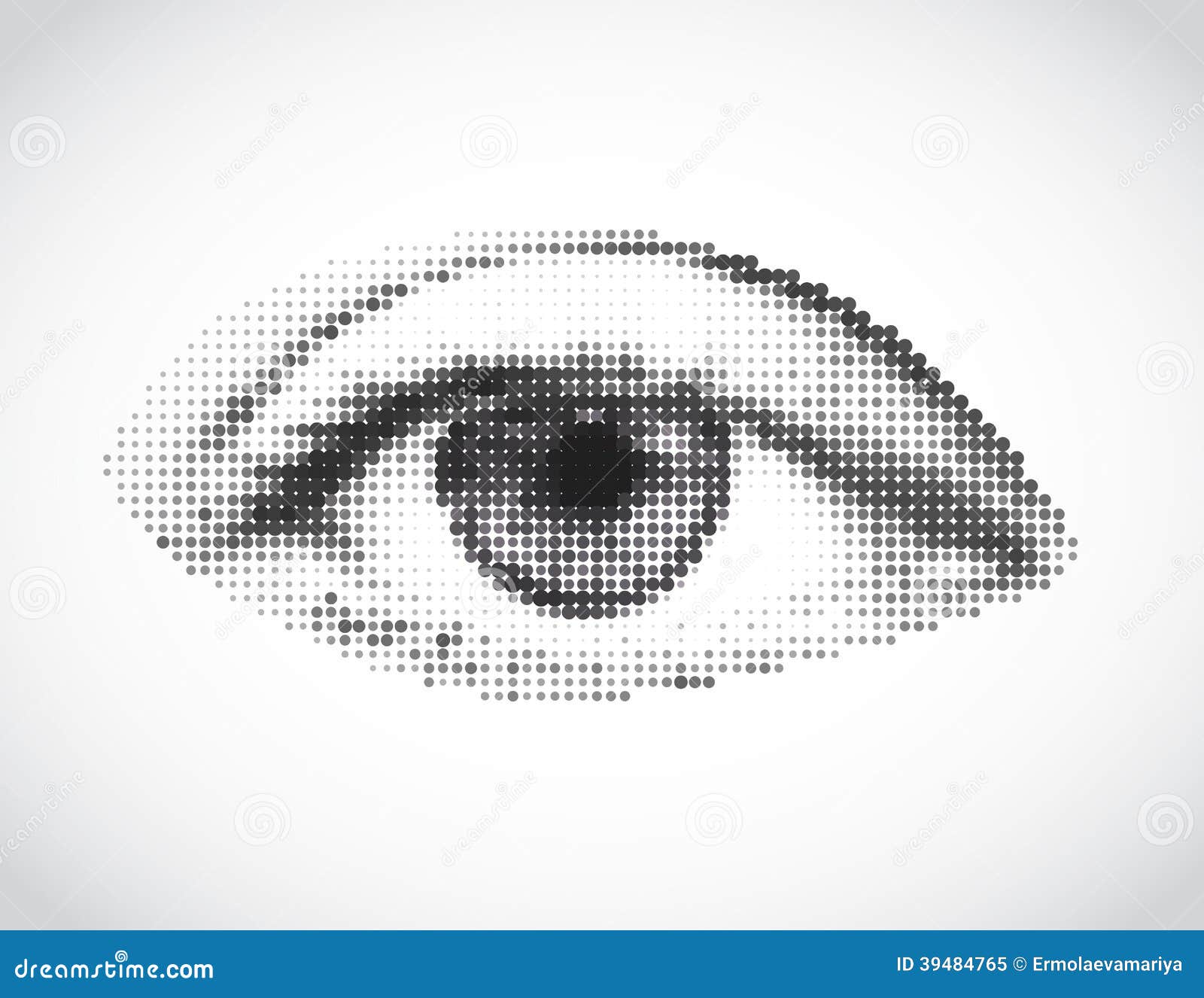 Abstract Woman Grey Eye Made from Dots. Vector Stock Vector ...