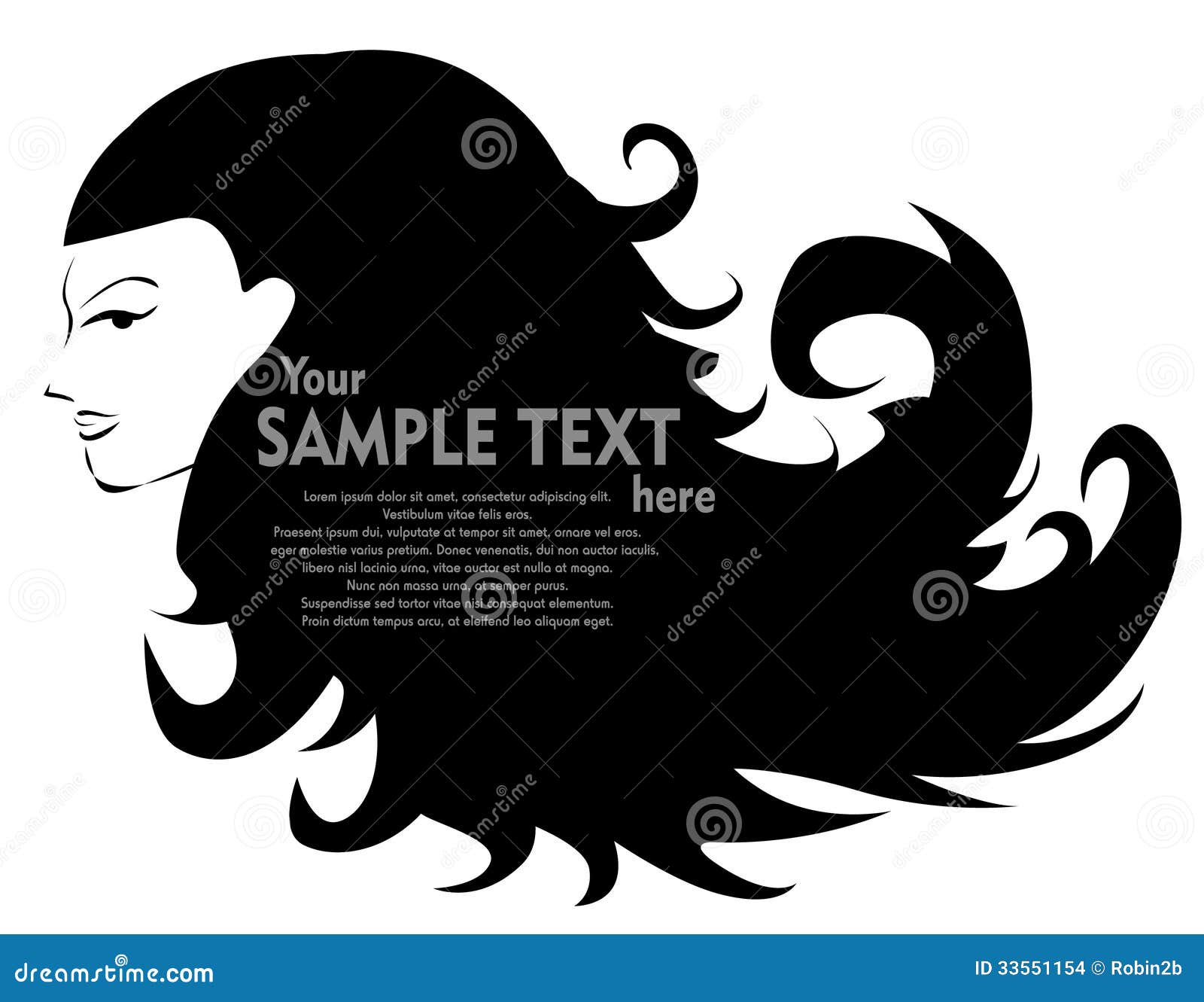 Abstract woman hair stock vector. Illustration of design - 33551154