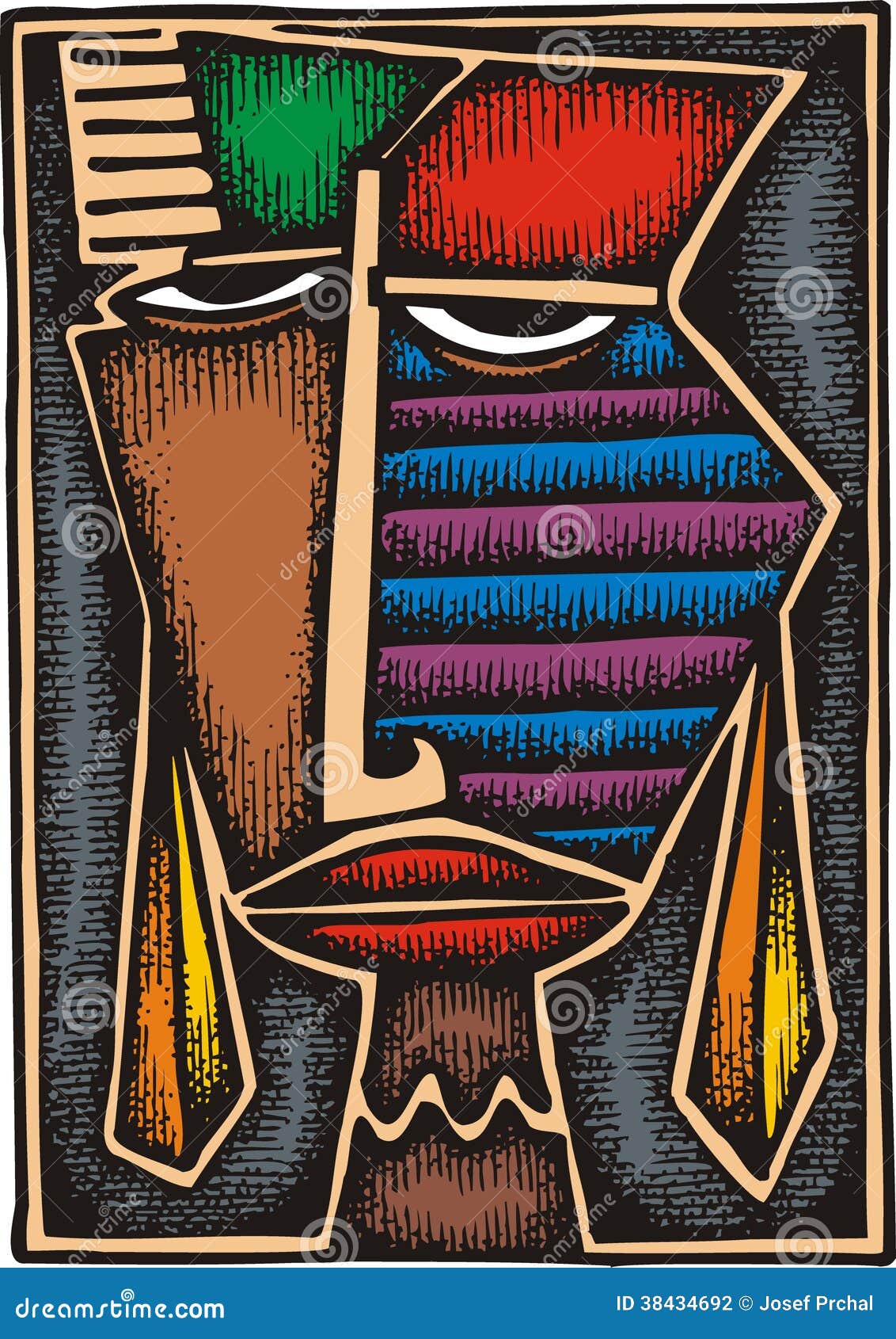 Abstract woman mask stock vector. Illustration of female - 38434692