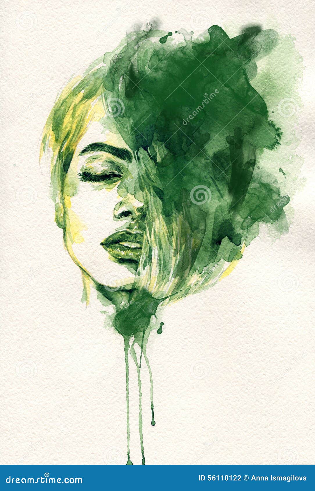 Abstract Woman Portrait Fashion Background Stock Illustration