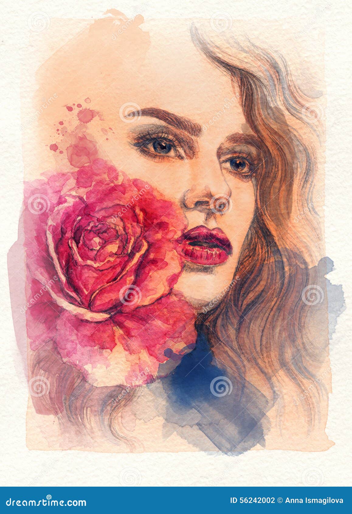 Abstract Woman Portrait Fashion Background Stock Illustration