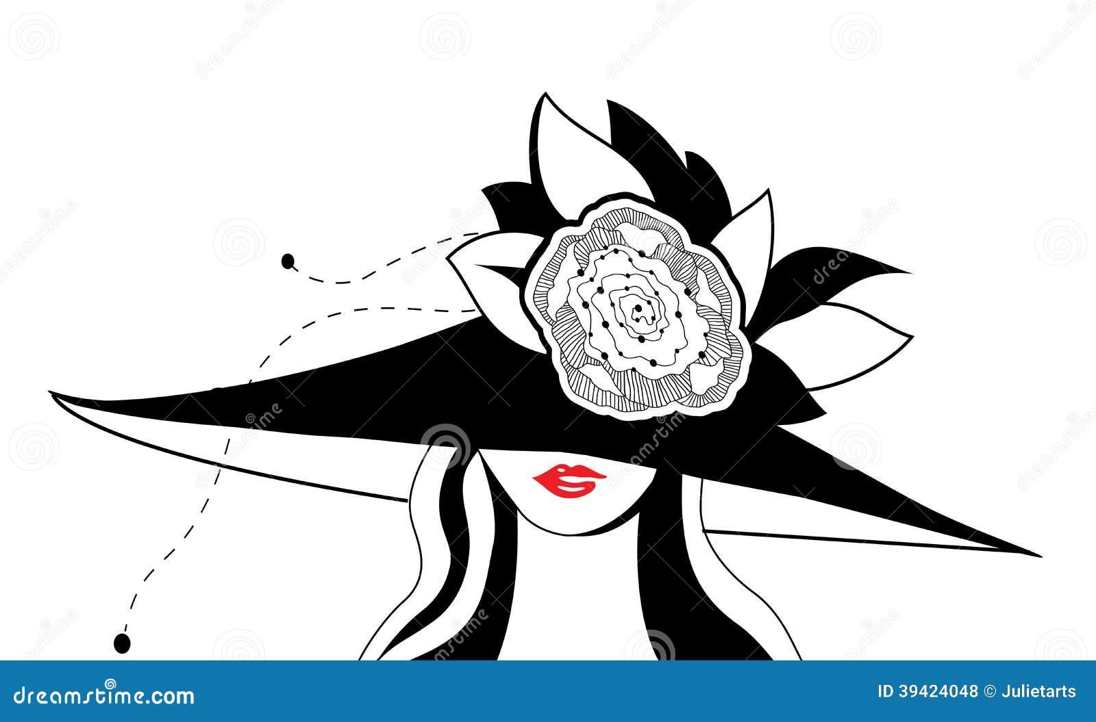 Abstract Woman Silhouette with Hat. Stock Vector - Illustration of ...