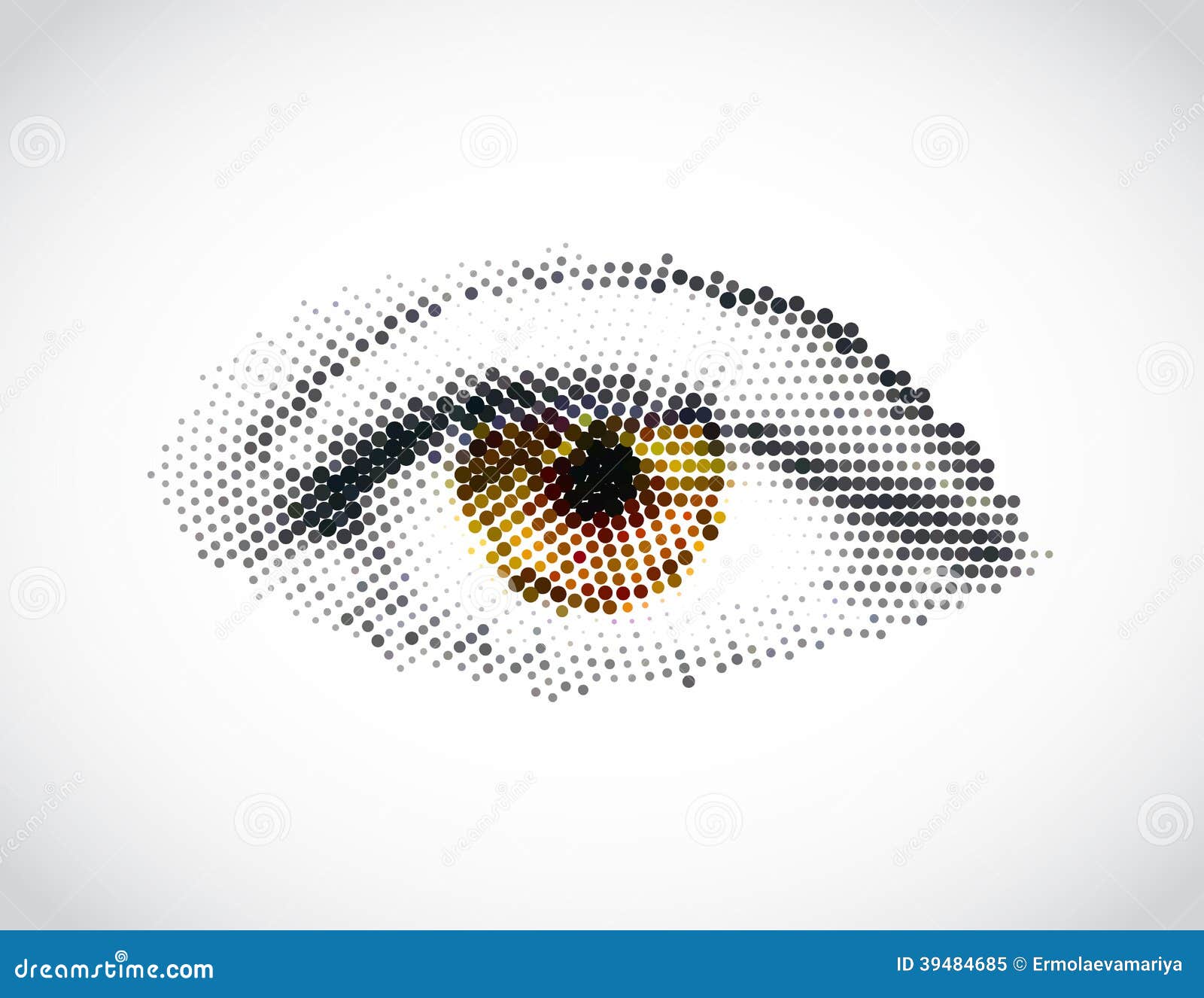 Abstract Woman Yellow Eye Made from Dots. Vector Stock Vector ...