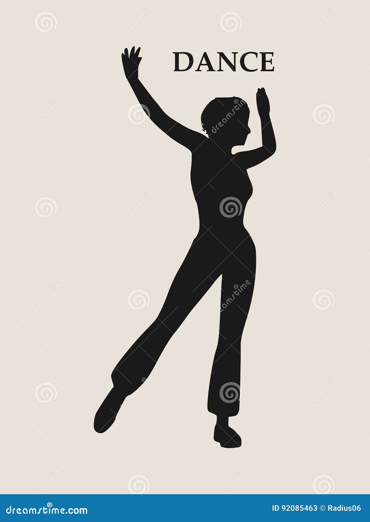 Abstract Women in Dancing Pose Stock Vector - Illustration of movement ...