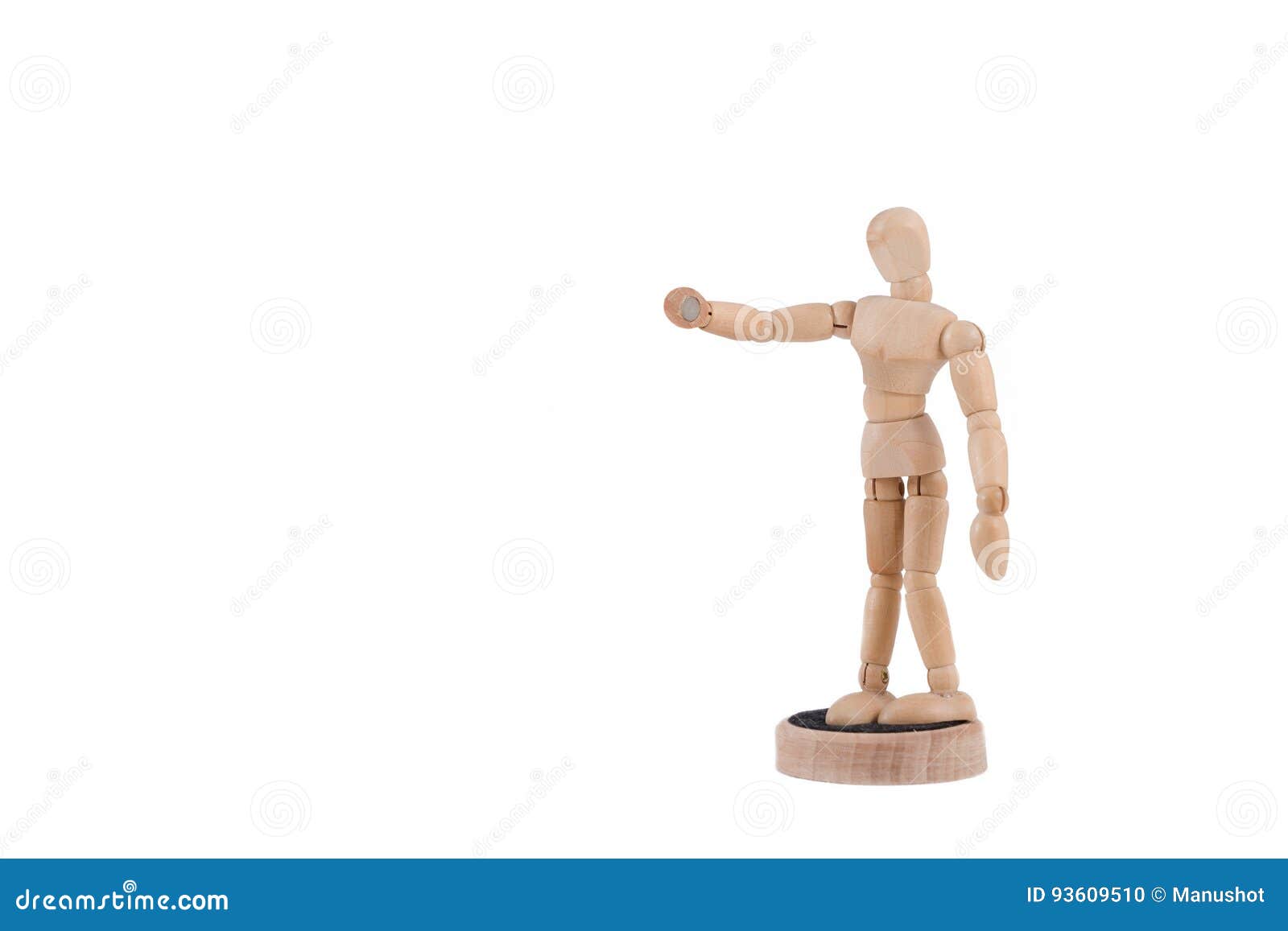 Abstract Wooden Figure in Victorian Pose in Front of White Background ...