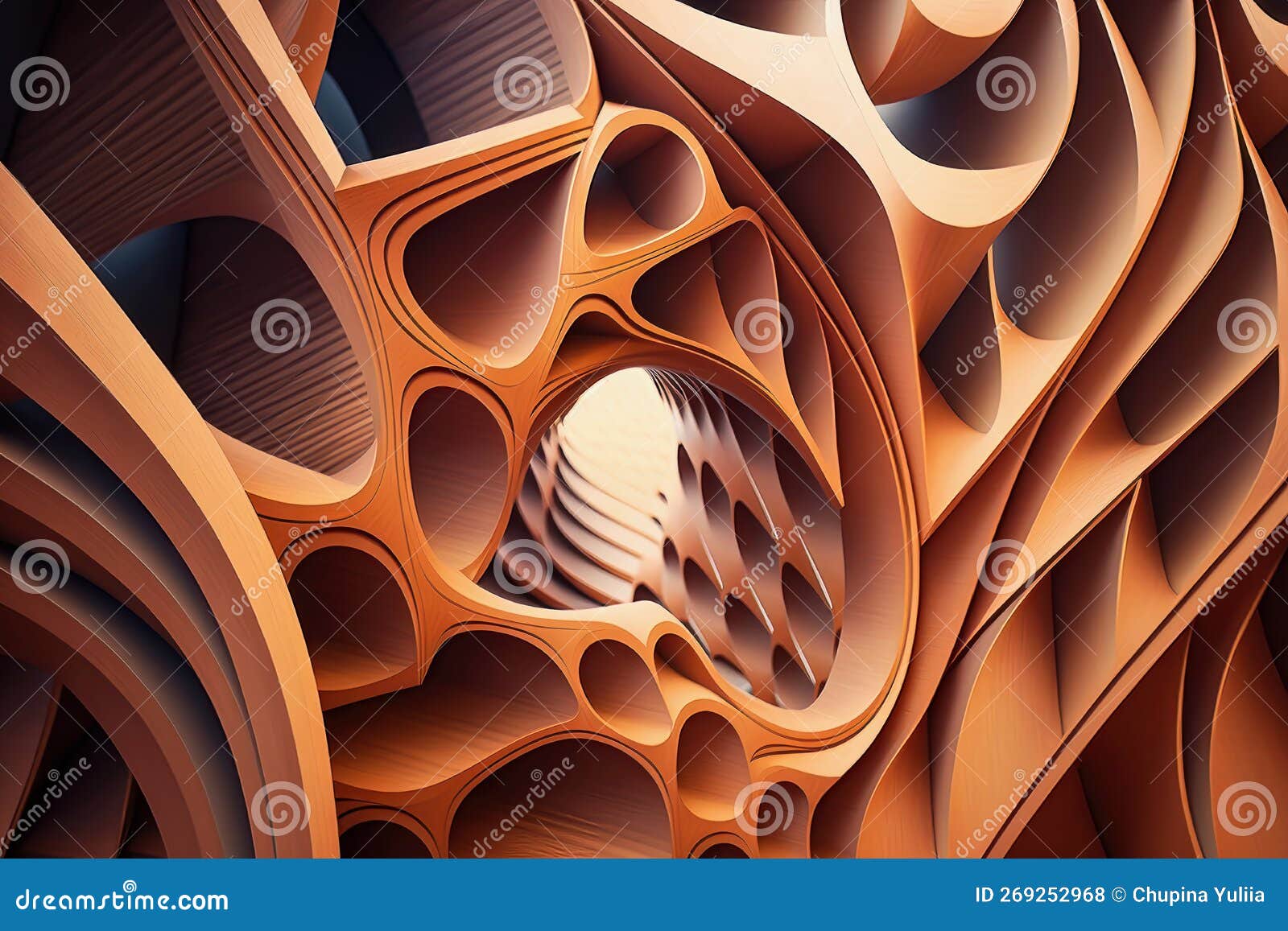 Abstract of Wooden Pattern, Twisted Shape, Architecture Facade Details ...