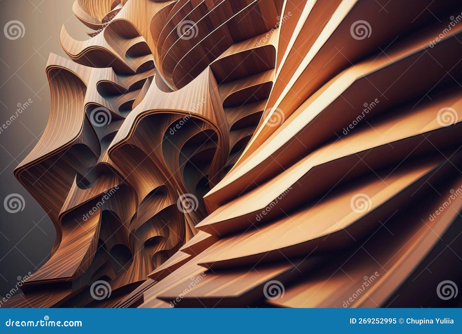 Abstract of Wooden Pattern, Twisted Shape, Architecture Facade Details ...