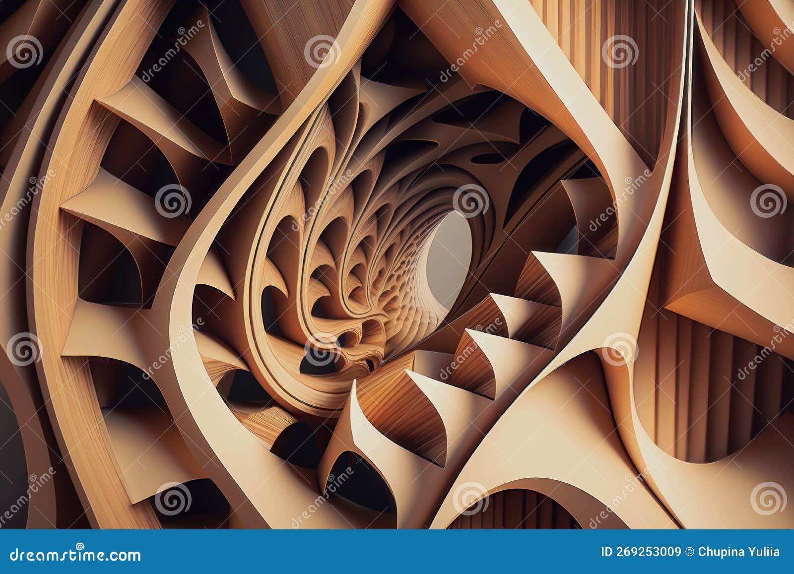 Abstract of Wooden Pattern, Twisted Shape, Architecture Facade Details ...