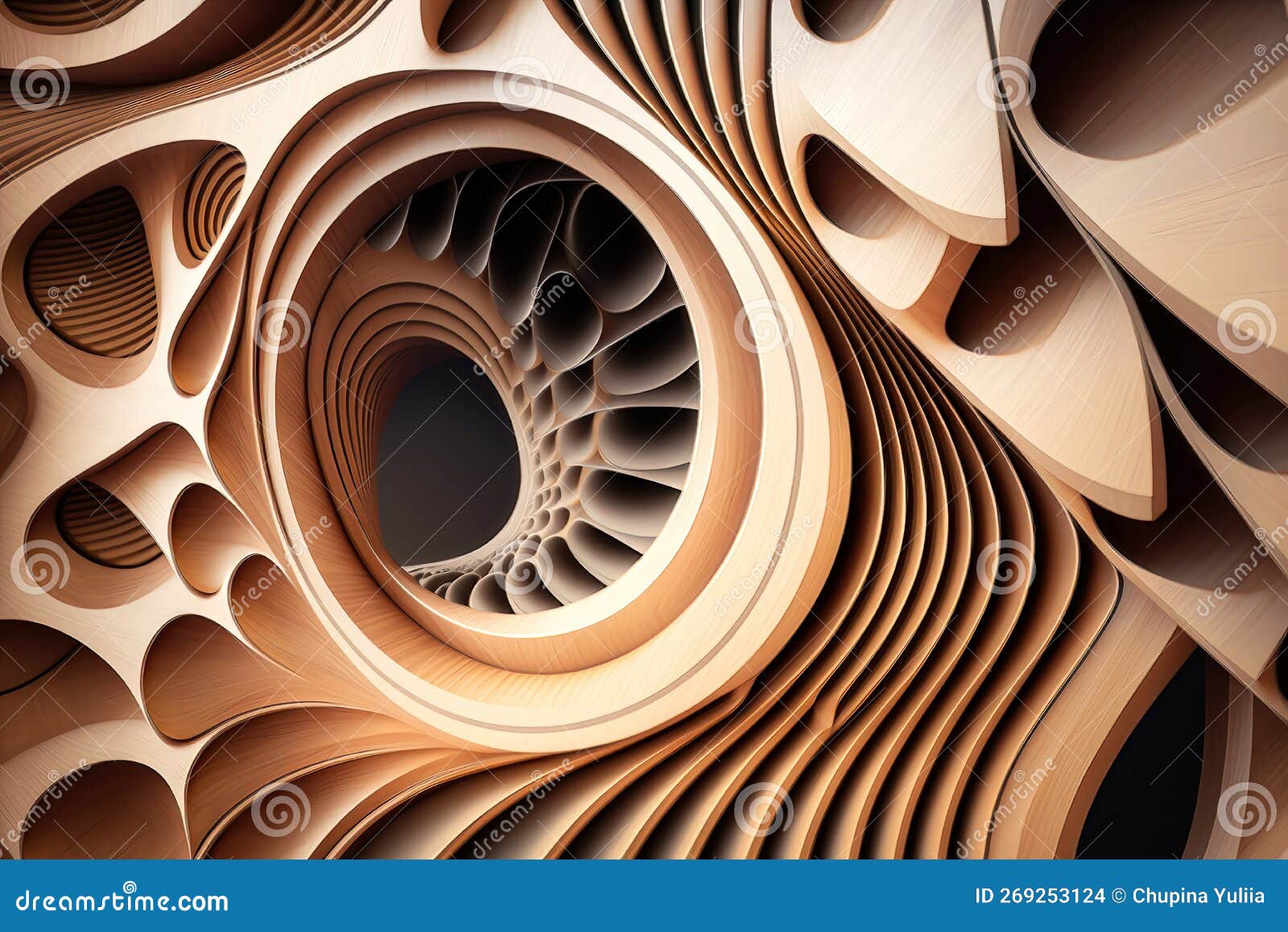 Abstract of Wooden Pattern, Twisted Shape, Architecture Facade Details ...