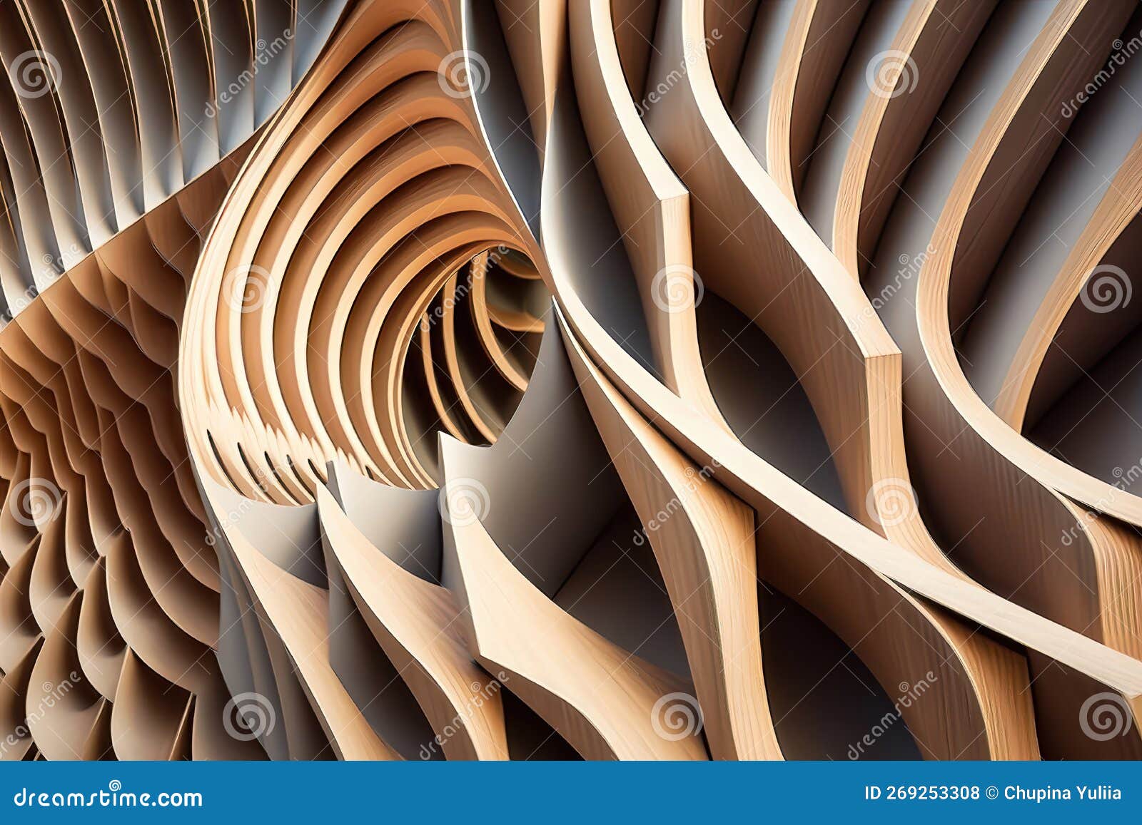 Abstract of Wooden Pattern, Twisted Shape, Architecture Facade Details ...