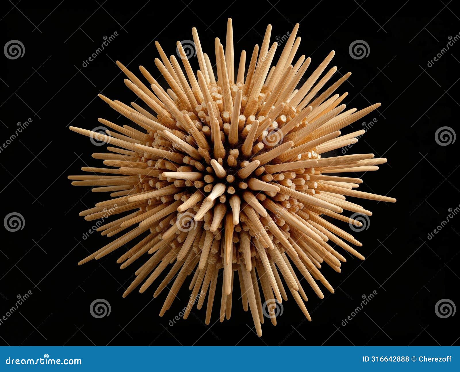 Abstract Wooden Spikes Sphere Stock Photo - Image of symmetrical ...
