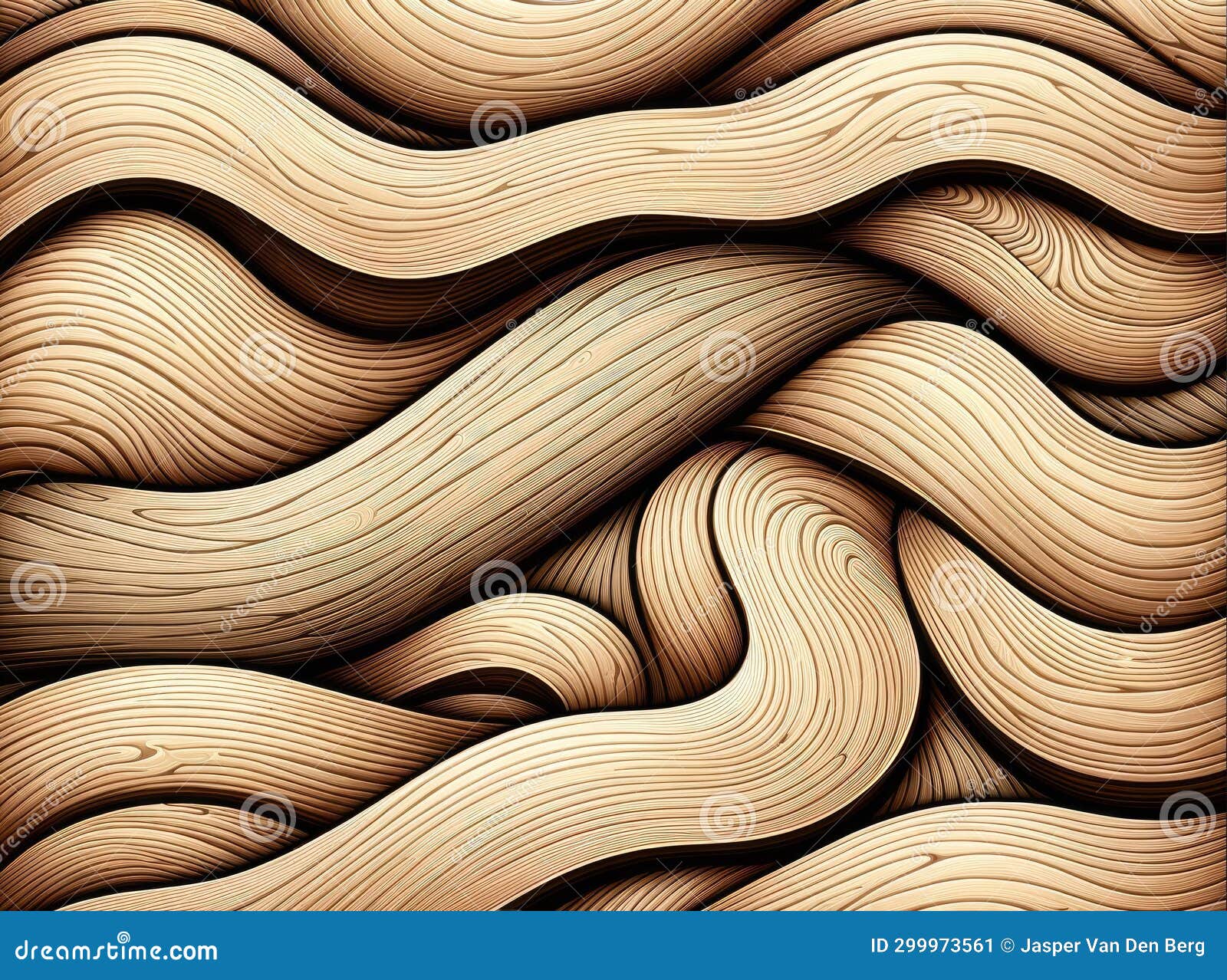 Abstract Wooden Waves Texture Background, AI Generated Stock ...