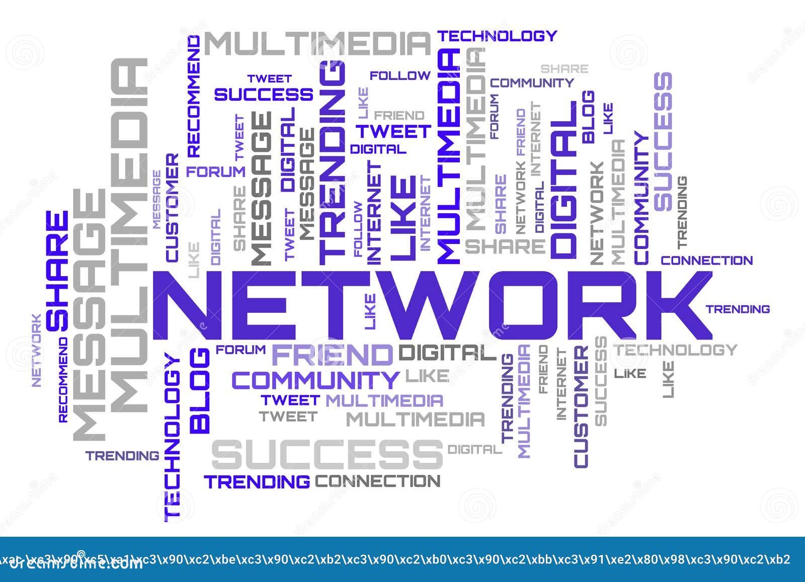 Network Word Cloud Concept Isolated on White Background Stock ...