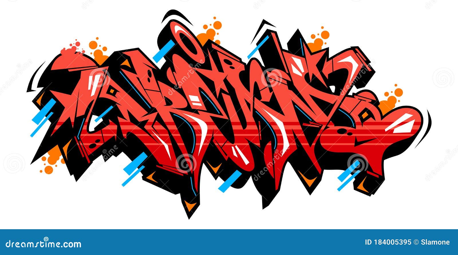 Abstract Word Dream Graffiti Style Font Lettering Vector Illustration ...