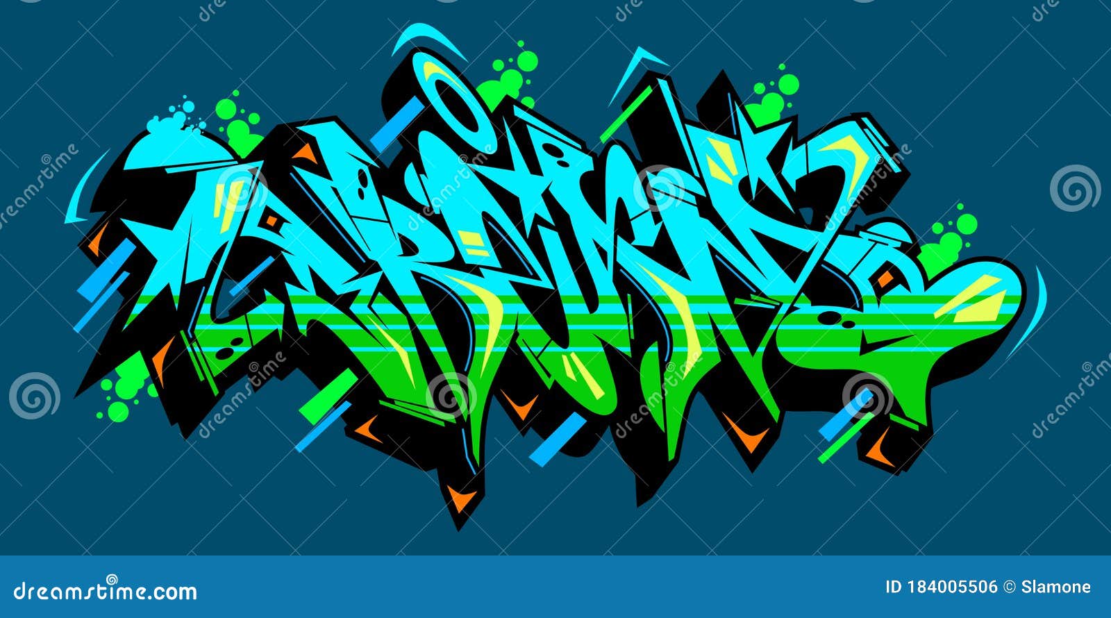 Abstract Word Dream Graffiti Style Font Lettering Vector Illustration ...