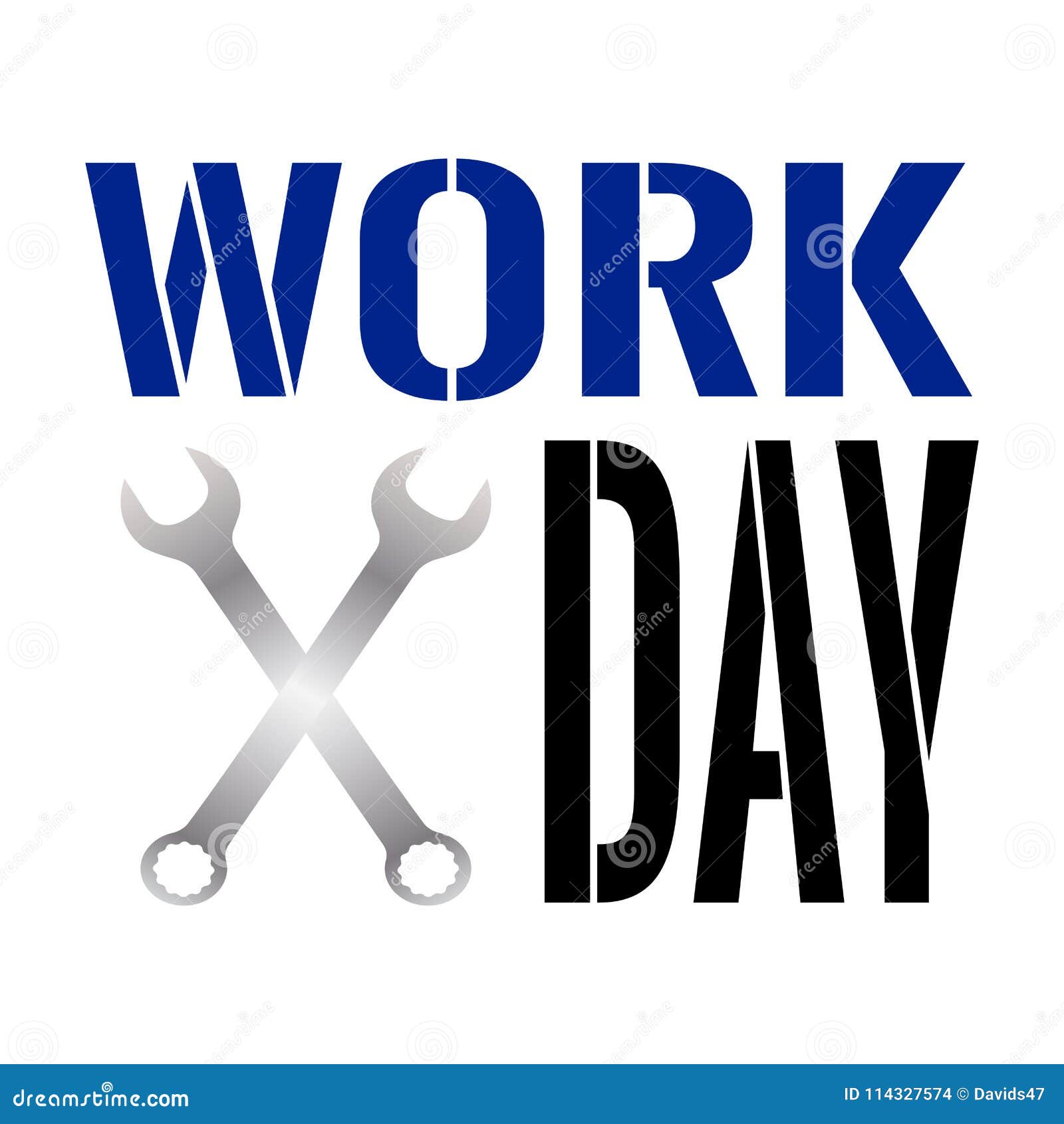 Happy Work Day stock vector. Illustration of fist, collection - 114327574