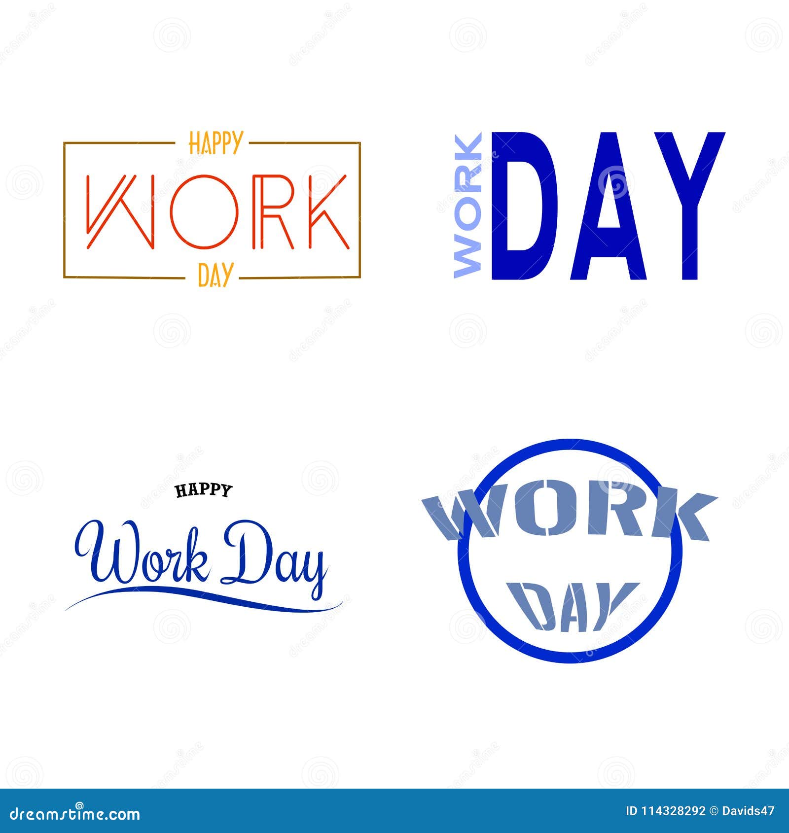 Happy Work Day stock vector. Illustration of manager - 114328292