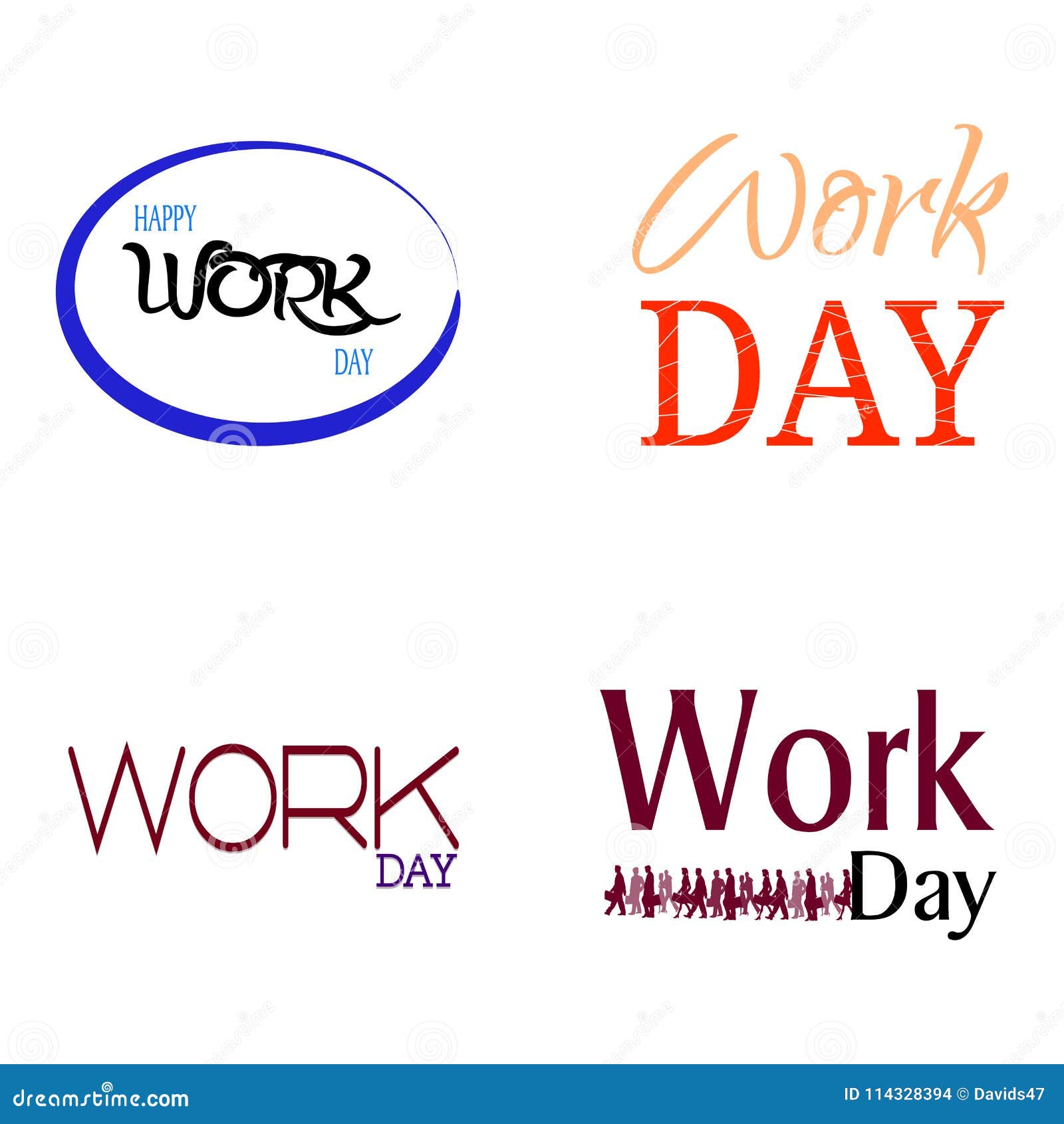 Happy Work Day stock vector. Illustration of design - 114328394