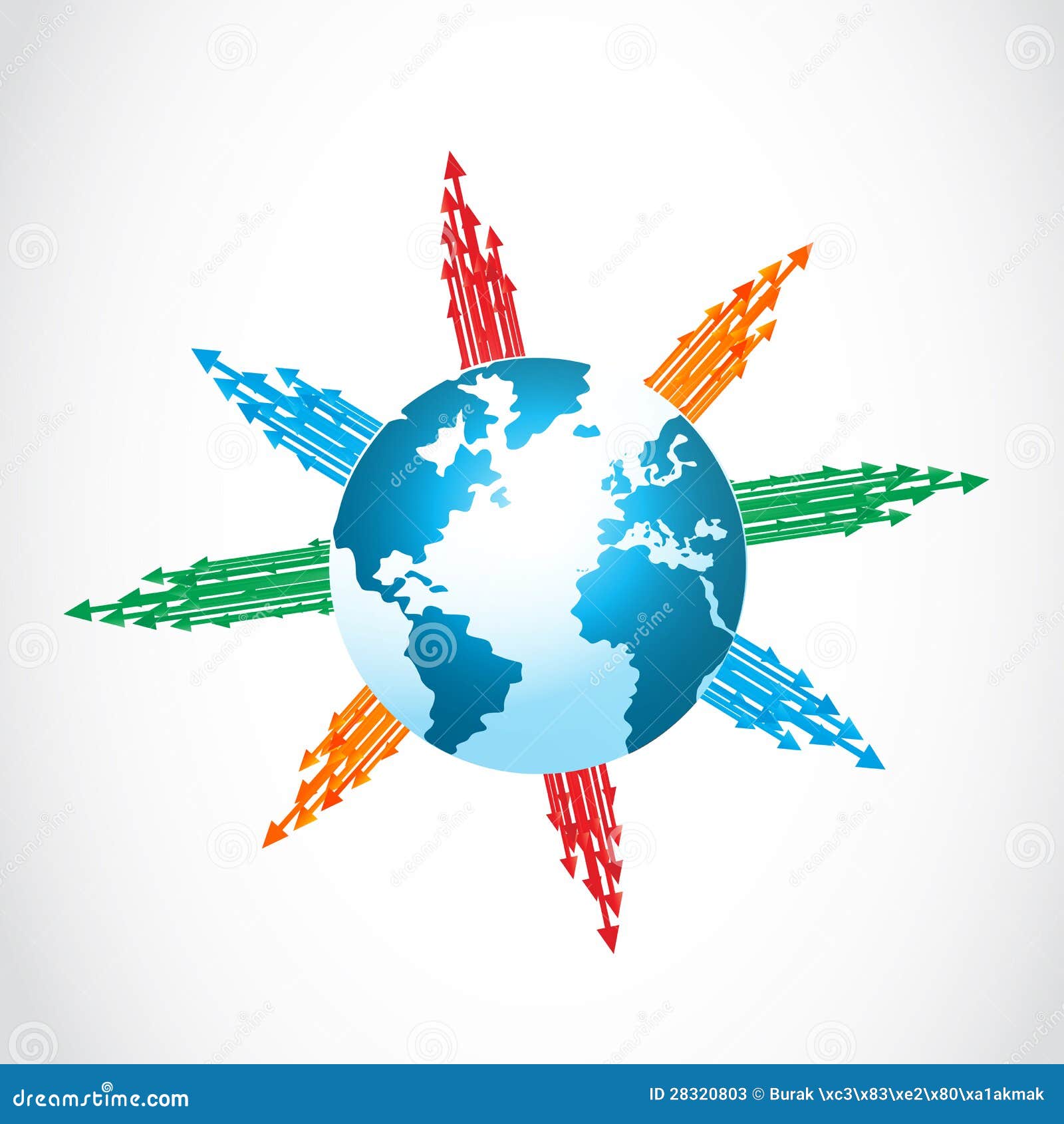 Abstract World with Colorful Arrows Stock Vector - Illustration of ...
