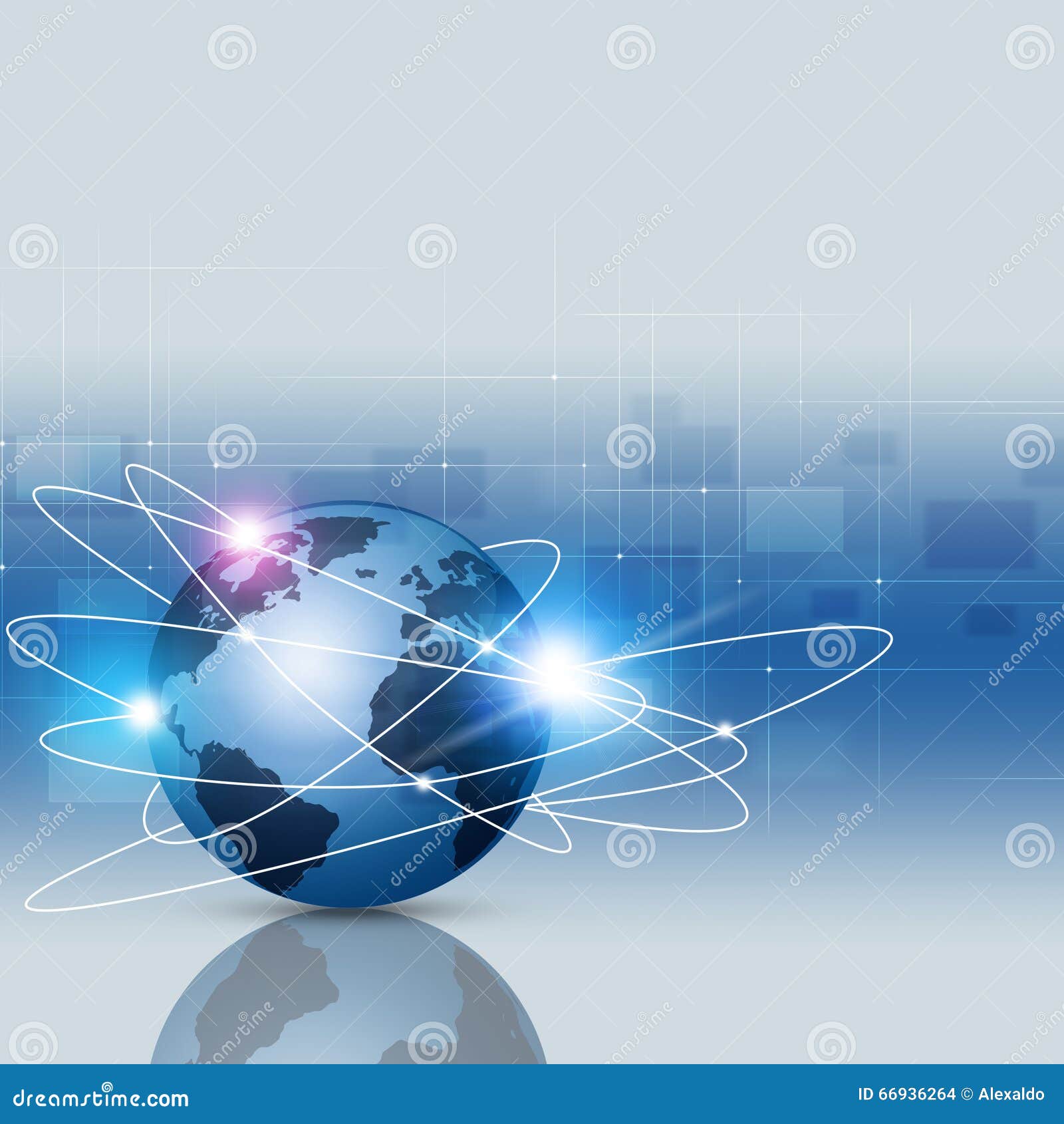 Abstract World Connections Blue Background Stock Illustration ...