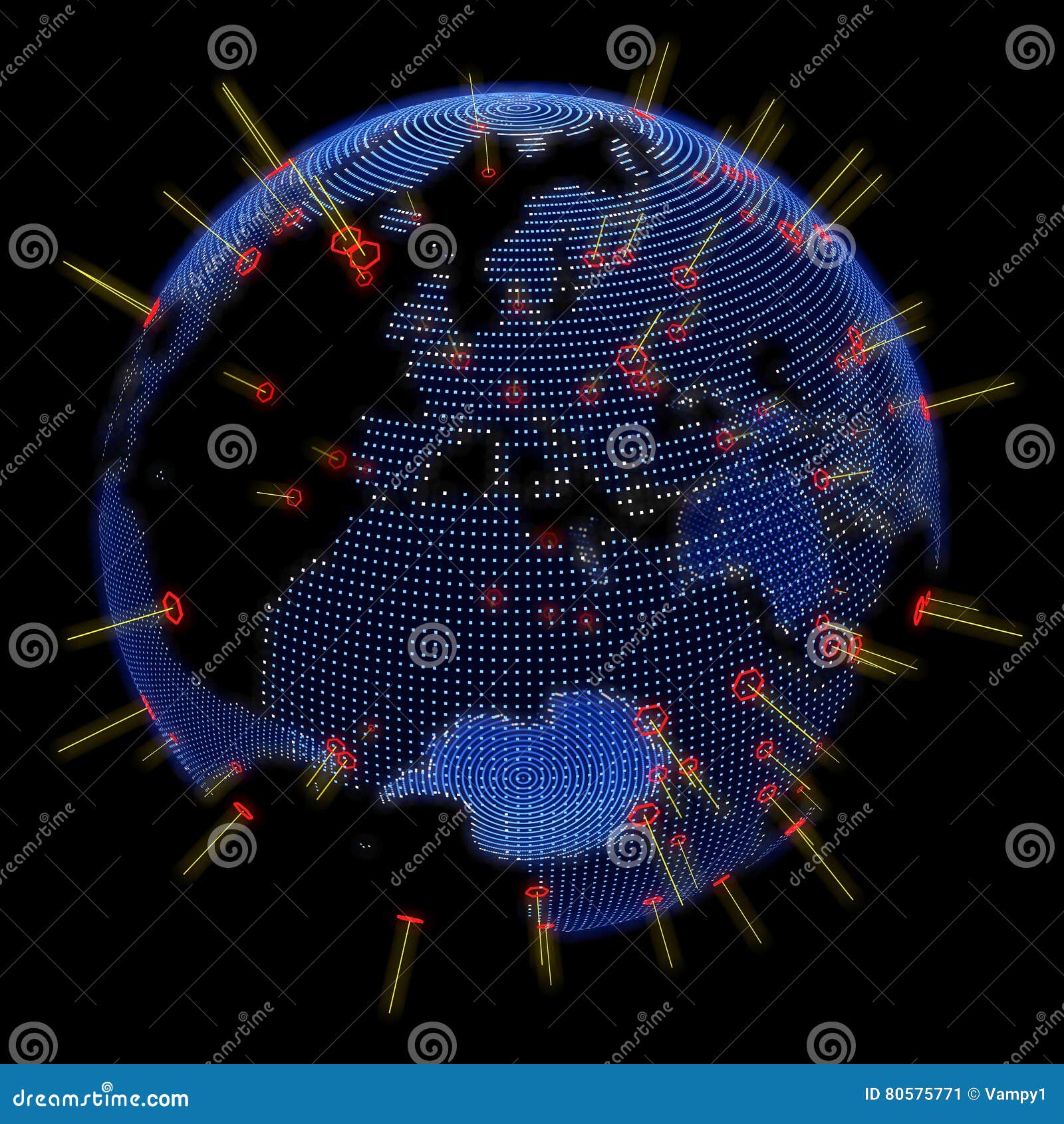 Abstract World Globe, Hologram, World Map, Particle Stock Illustration ...