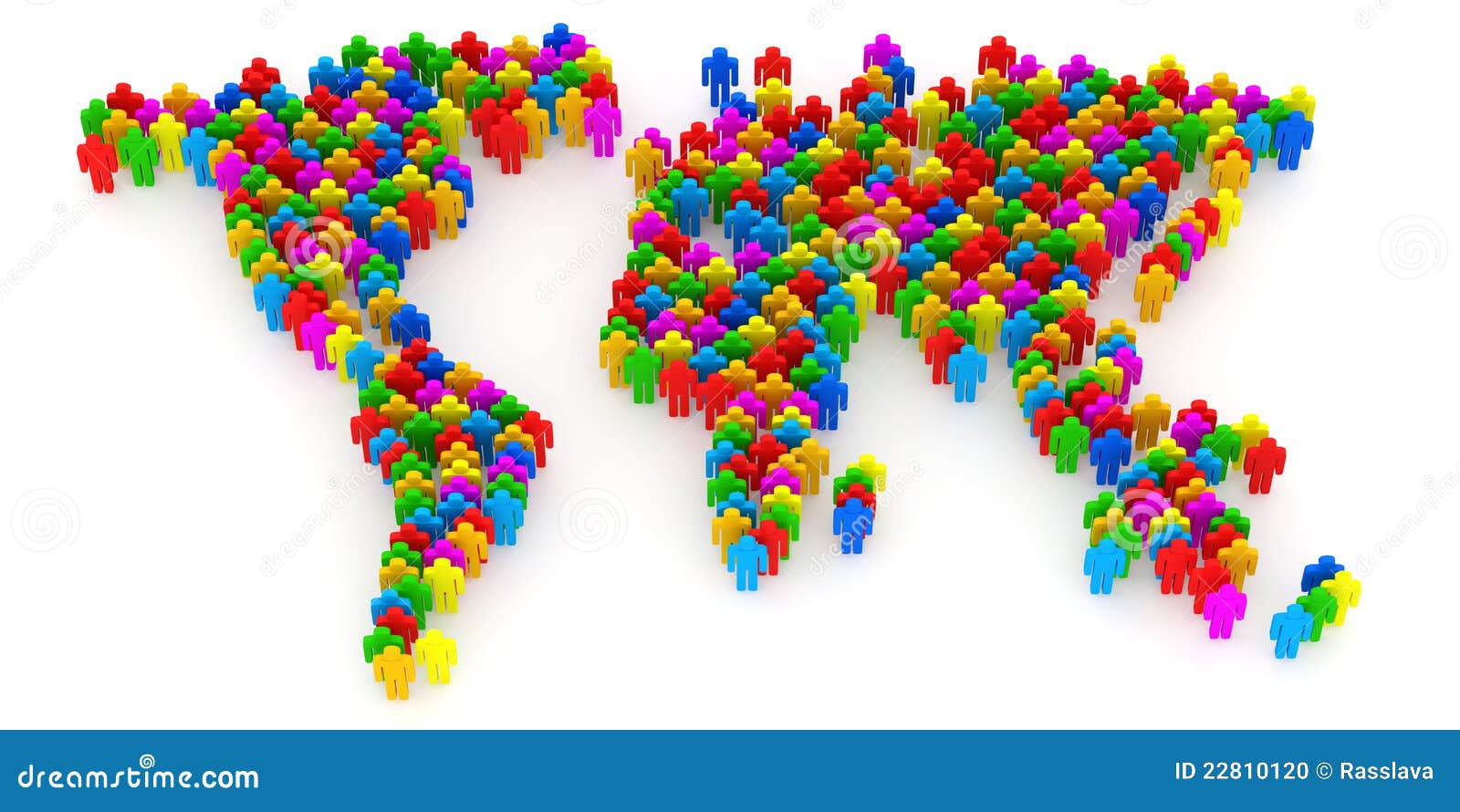 Abstract World Map from 3d People Stock Illustration - Illustration of ...