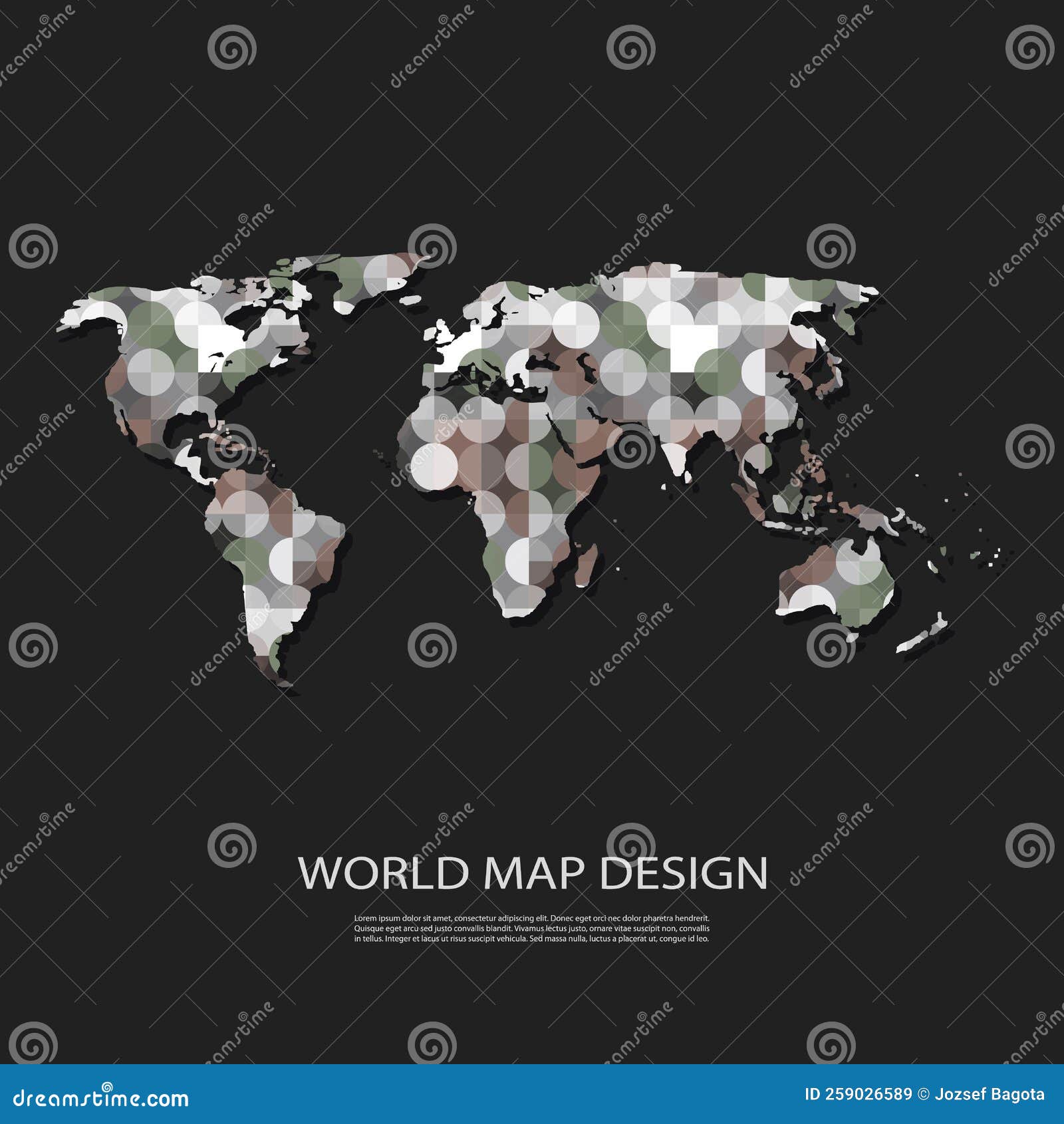 Abstract World Map Background Design in Editable Vector Format Stock ...
