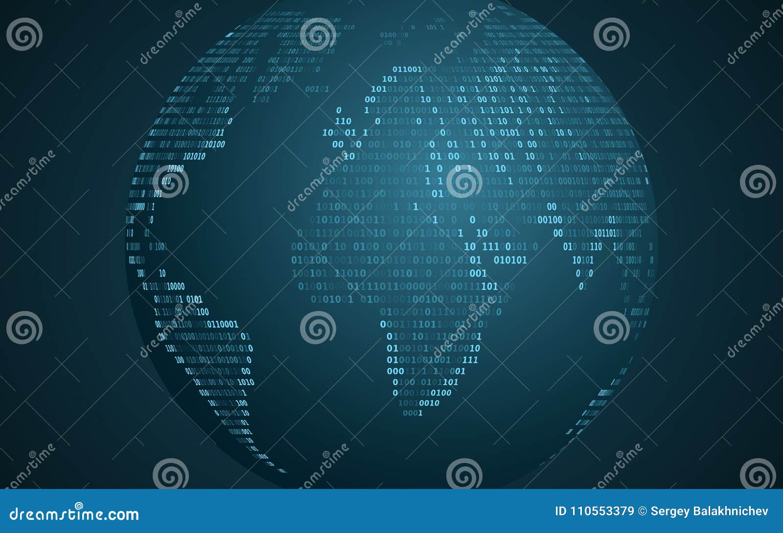Abstract World Map From Binary Code Abstract Planet Earth Futuristic Background Computer
