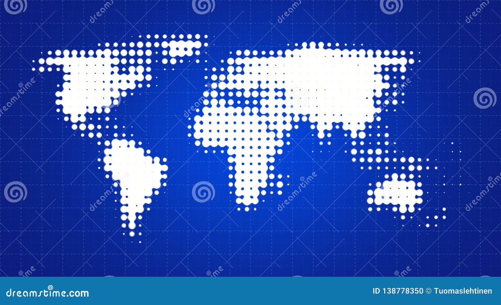 Abstract World Map on Blue Background Stock Illustration - Illustration ...