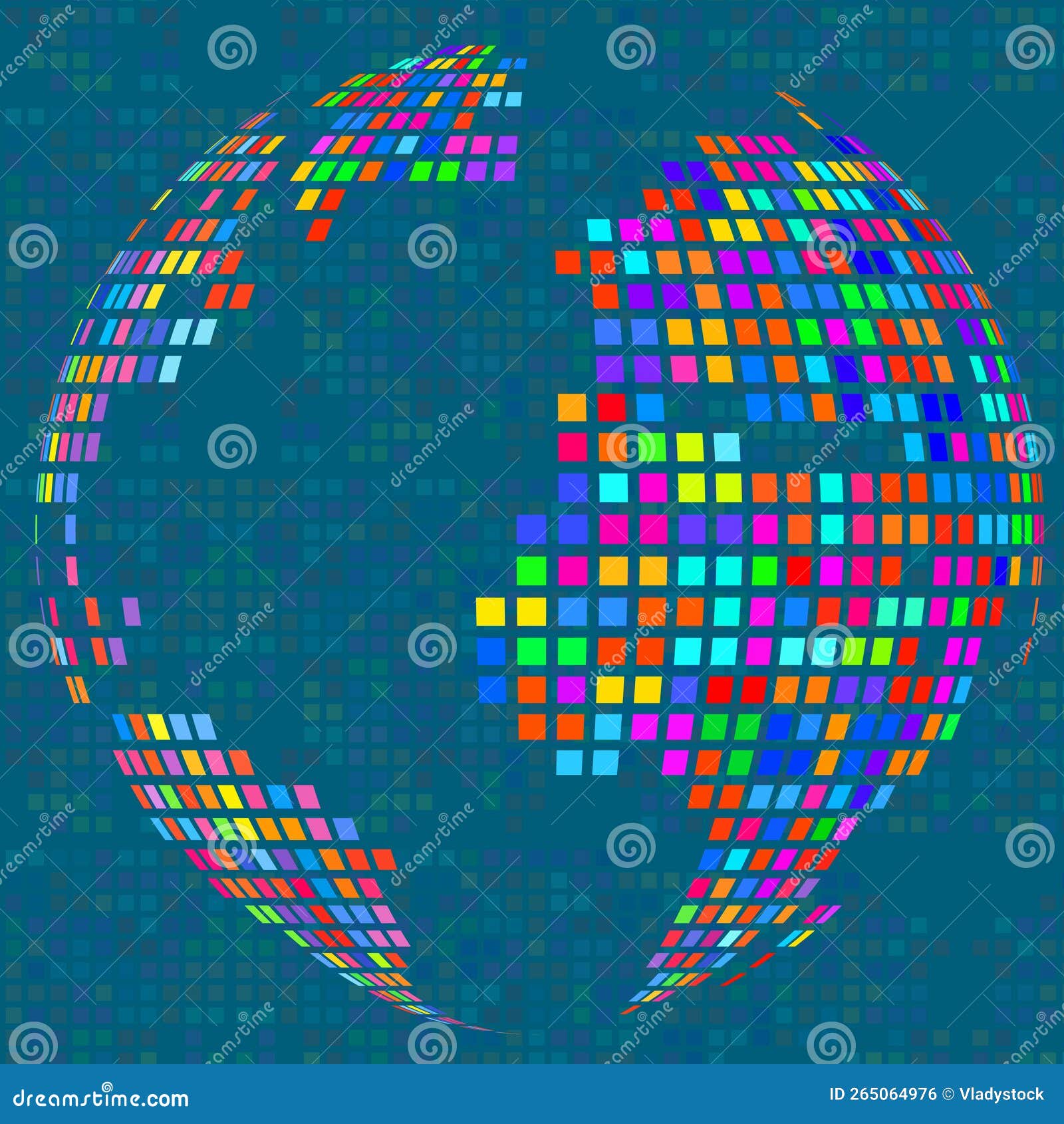 Abstract World Map Colorful Dots, Pixels Texture Stock Vector ...