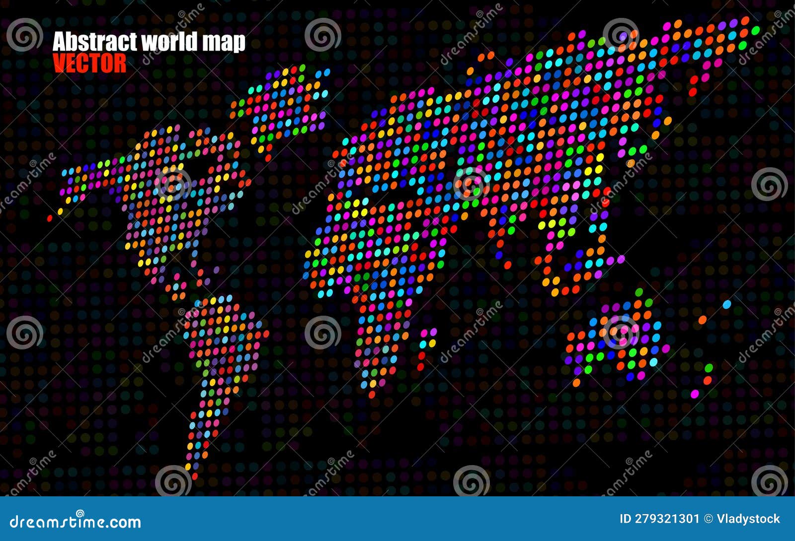 Abstract World Map from Colorful Dots Stock Vector - Illustration of ...