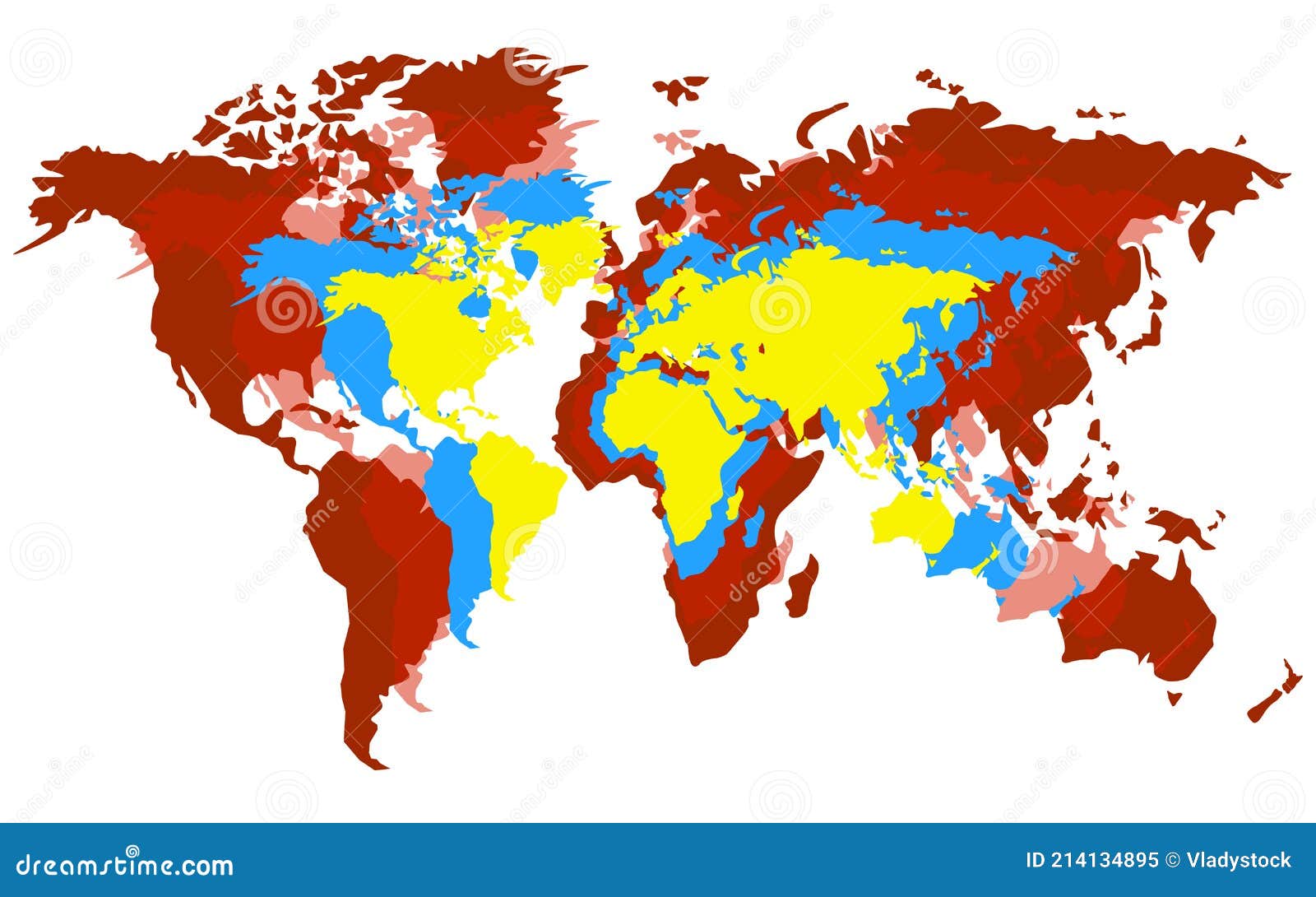Abstract World Map with Colorful Overlaps. Vector Illustration Stock ...