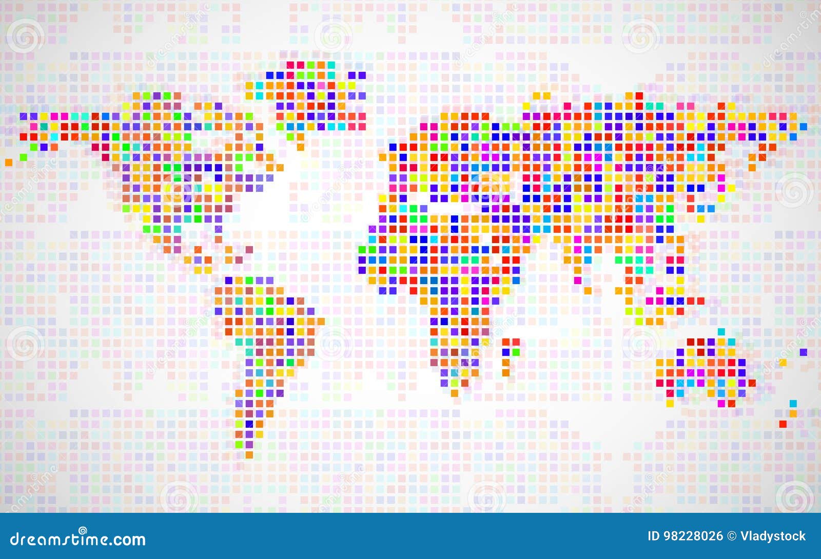 Abstract World Map from Colorful Pixels Stock Vector - Illustration of americas, asia: 98228026