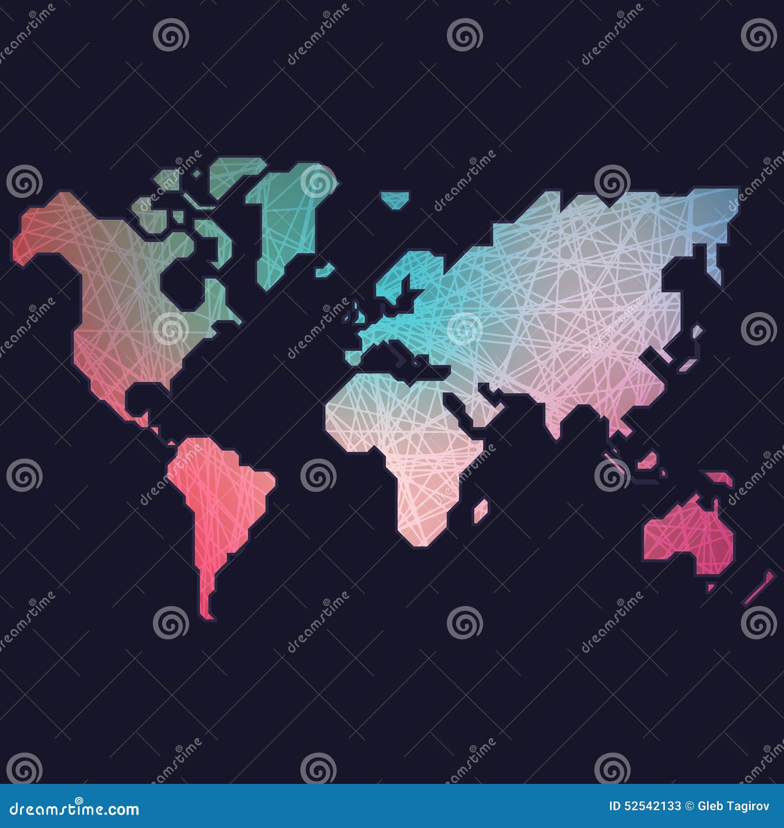 Abstract world map stock vector. Illustration of design - 52542133