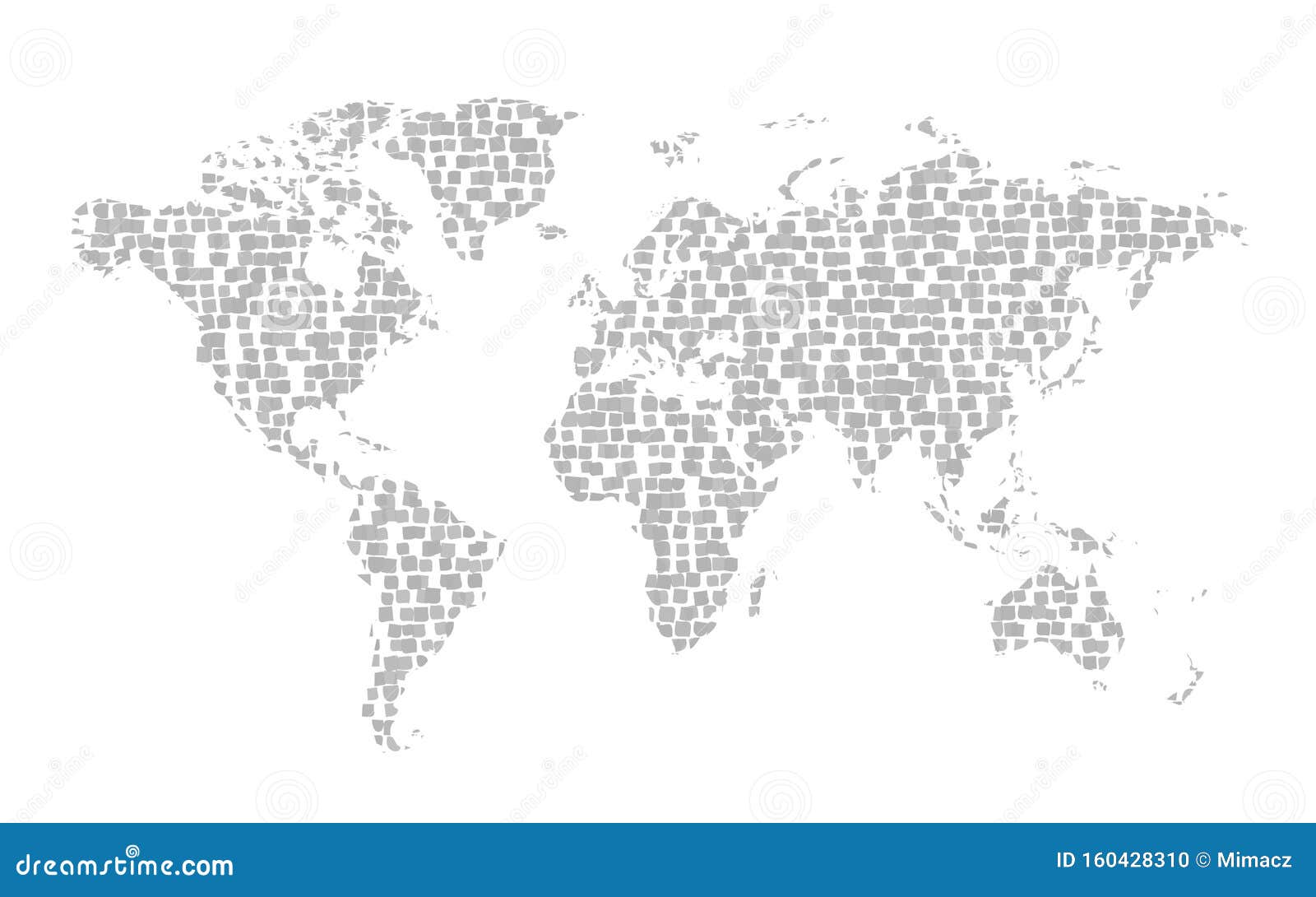 Abstract World Map Composed of Gray Parts Stock Vector - Illustration ...